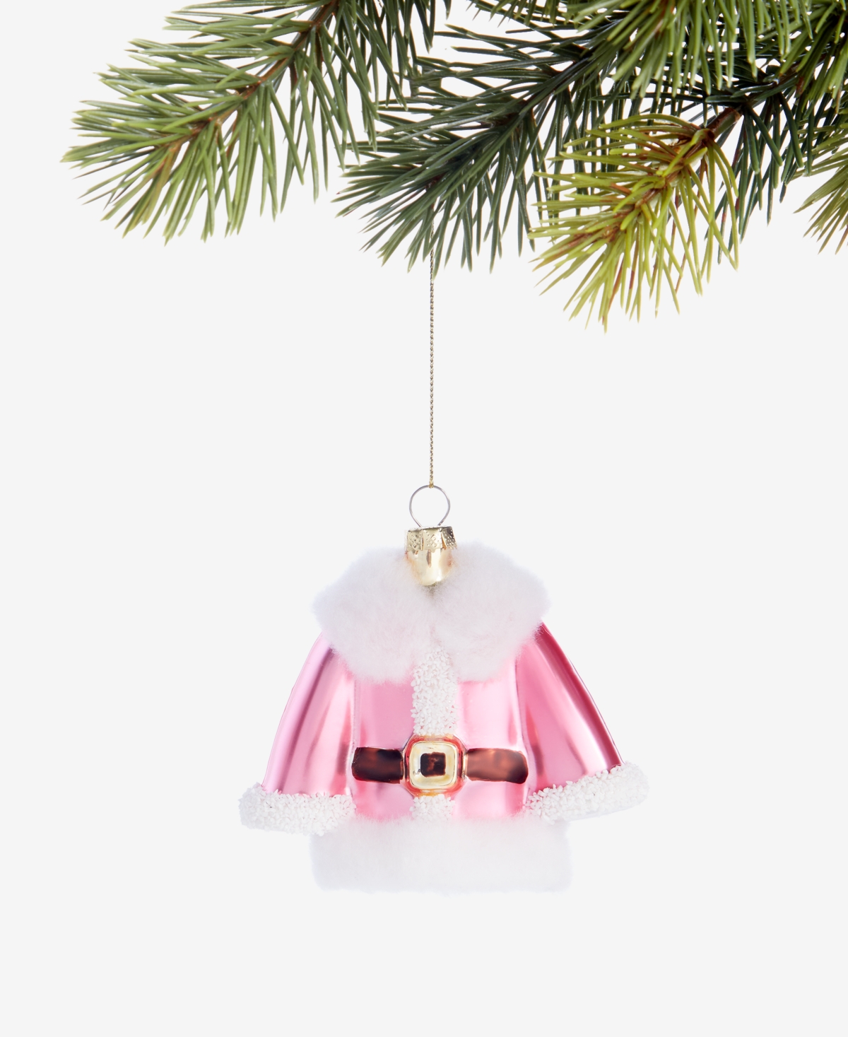 Click here for Holiday Lane Pastel Shine Glass Pink Santa Suit Or... prices