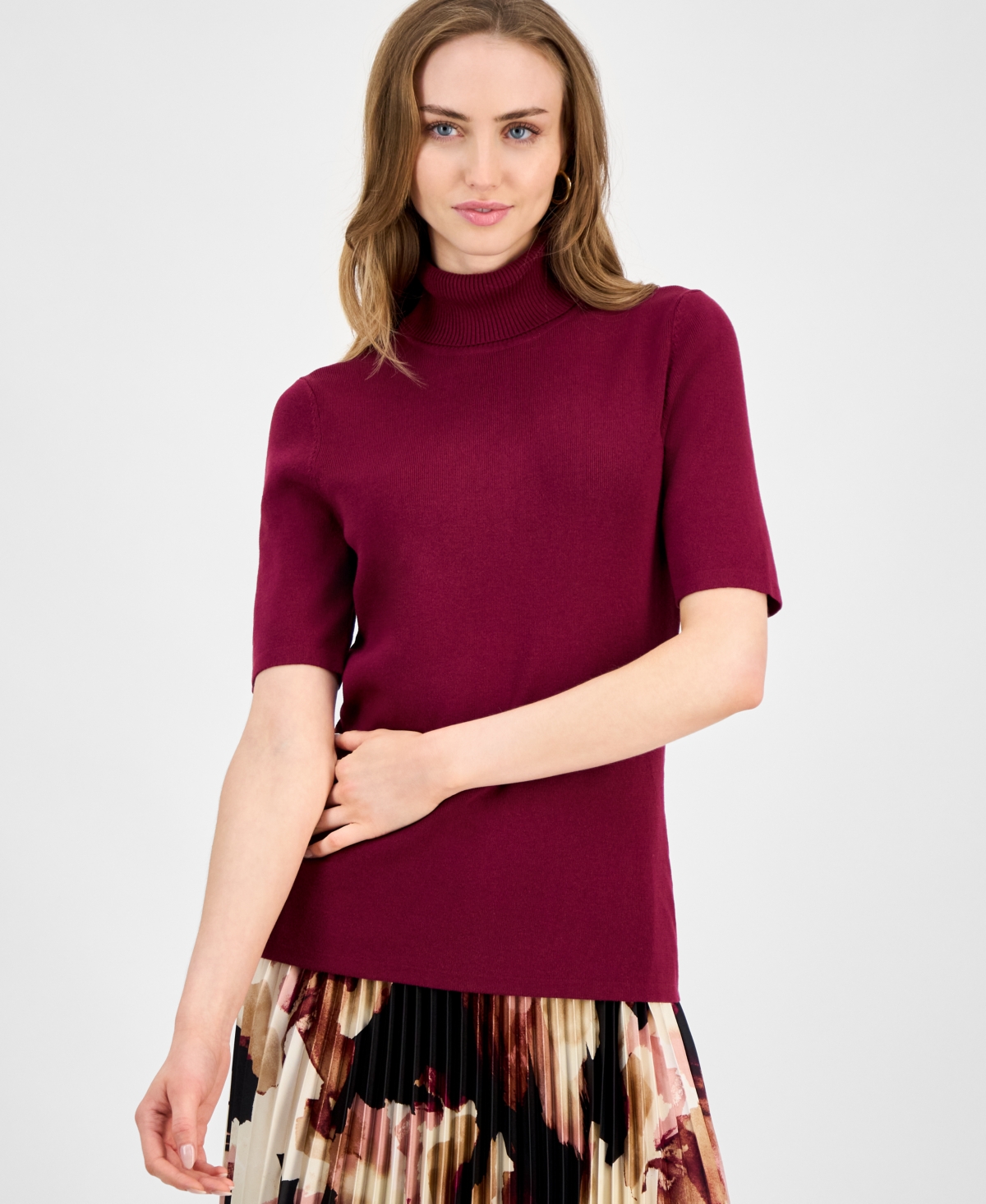 Click here for Anne Klein Womens Half-Sleeve Turtleneck Sweater -... prices