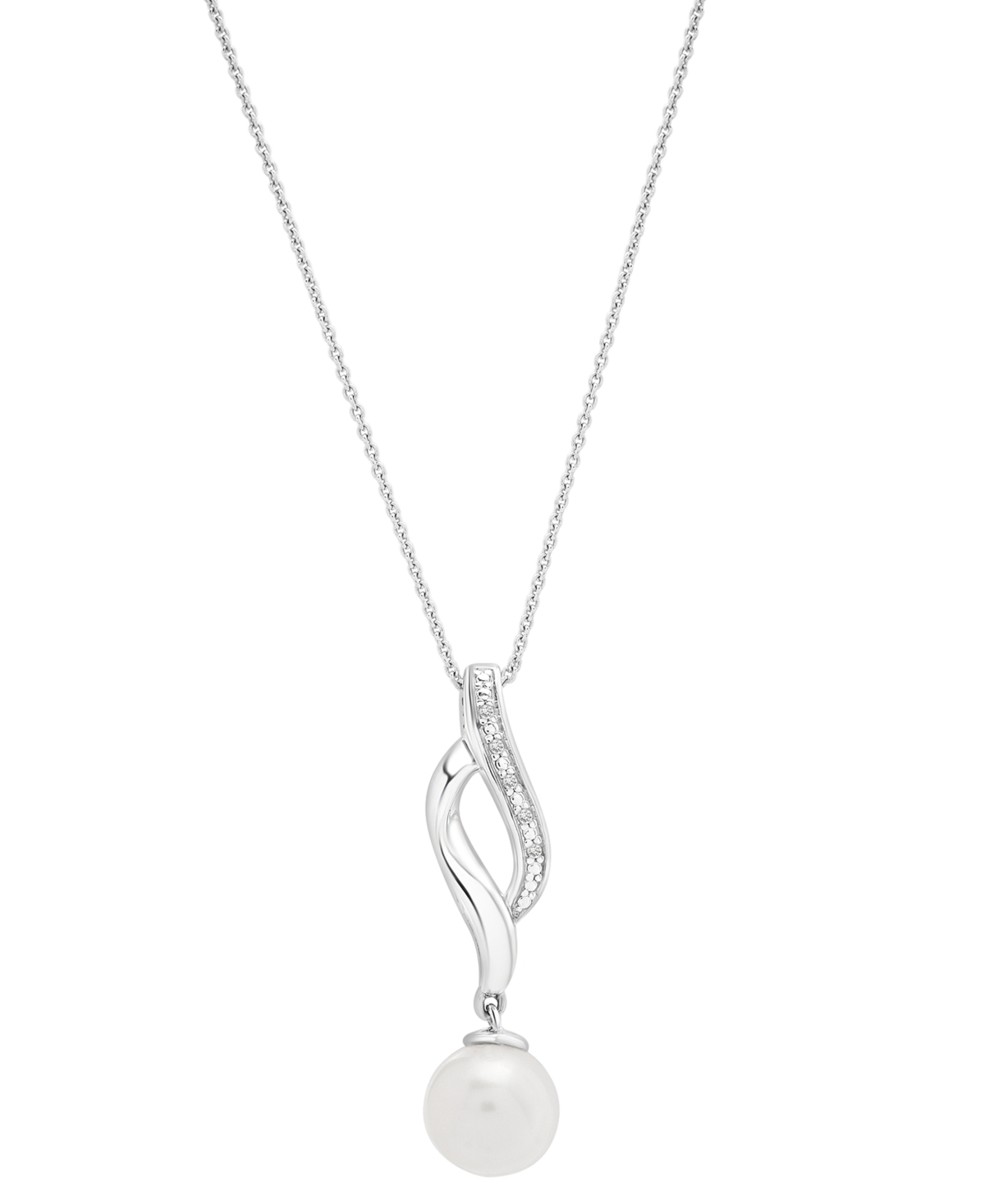 Click here for Cultured Freshwater Pearl (8mm) & Diamond Accent S... prices