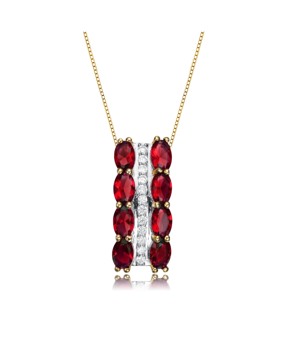 Click here for 14K Gold Plated Red and White Cubic Zirconia Verti... prices