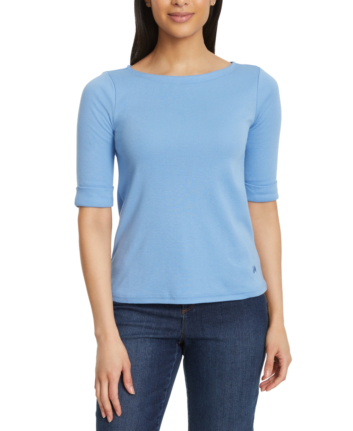 Click here for Gloria Vanderbilt Womens Alanis Boat Neck Elbow-Sl... prices