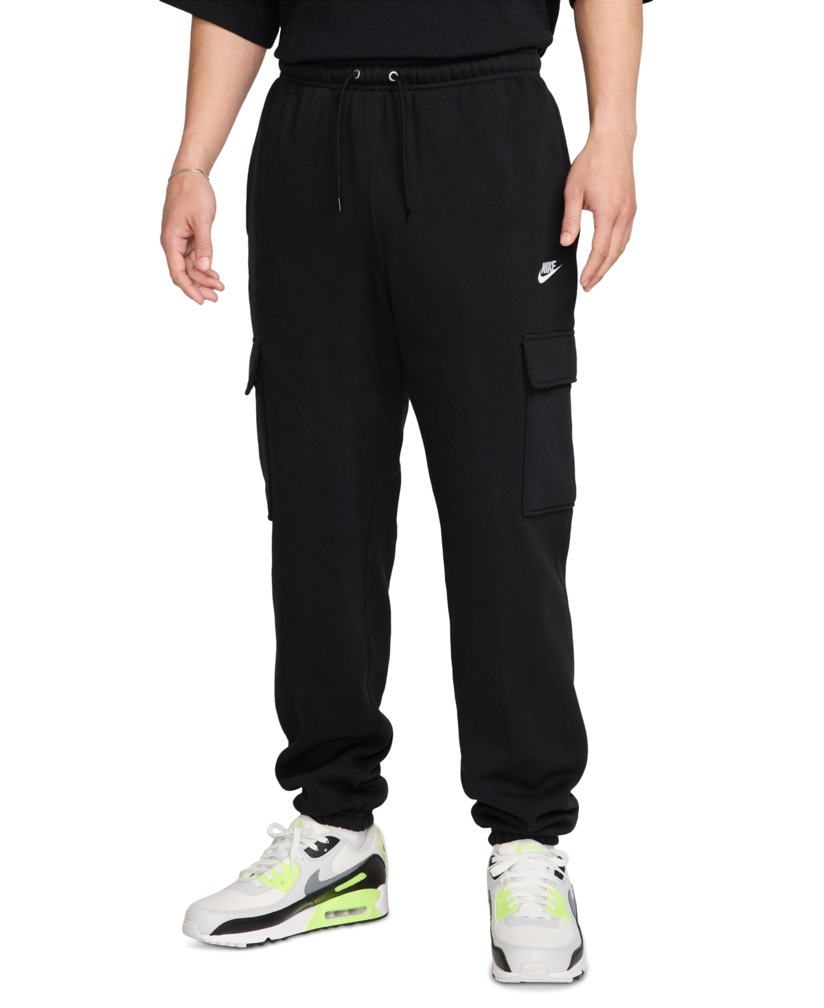 Click here for Nike Mens Club Fleece Cargo Pants - Black/black/wh... prices