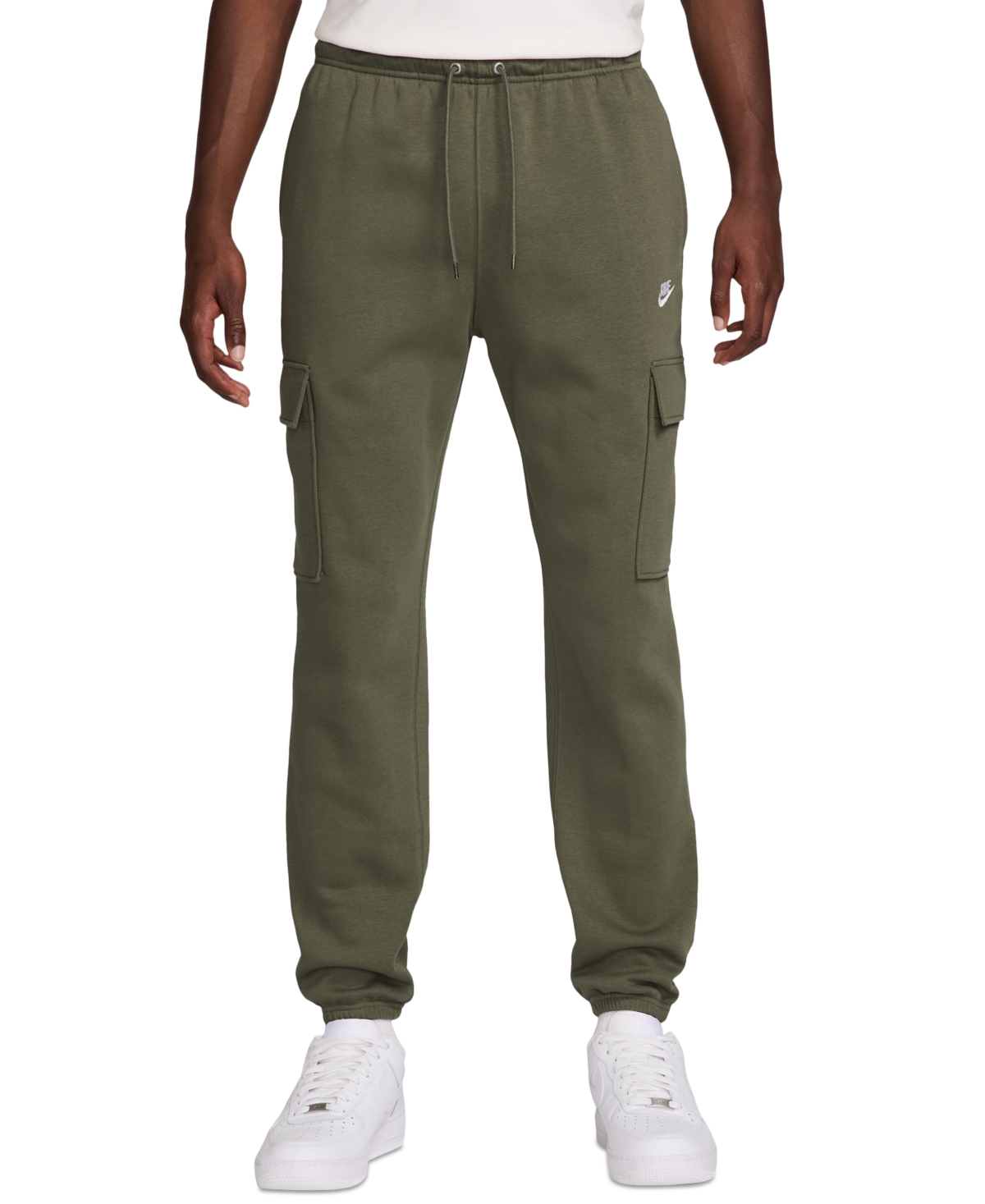 Nike Mens Club Fleece Cargo Pants - Medium Olive/Medium Olive/White