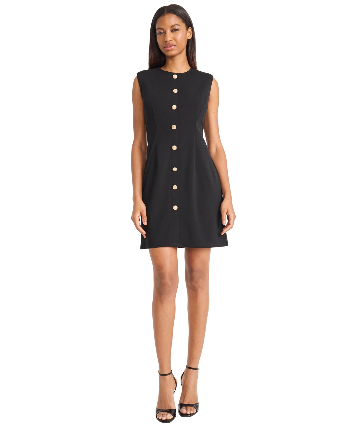 Click here for Donna Morgan Womens Sleeveless A-Line Dress - Blac... prices