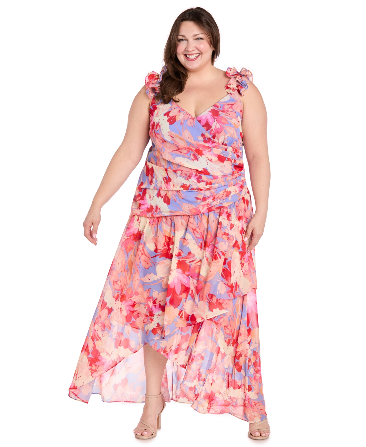 Click here for R & M Richards Plus Size Sleeveless Chiffon V-Neck... prices