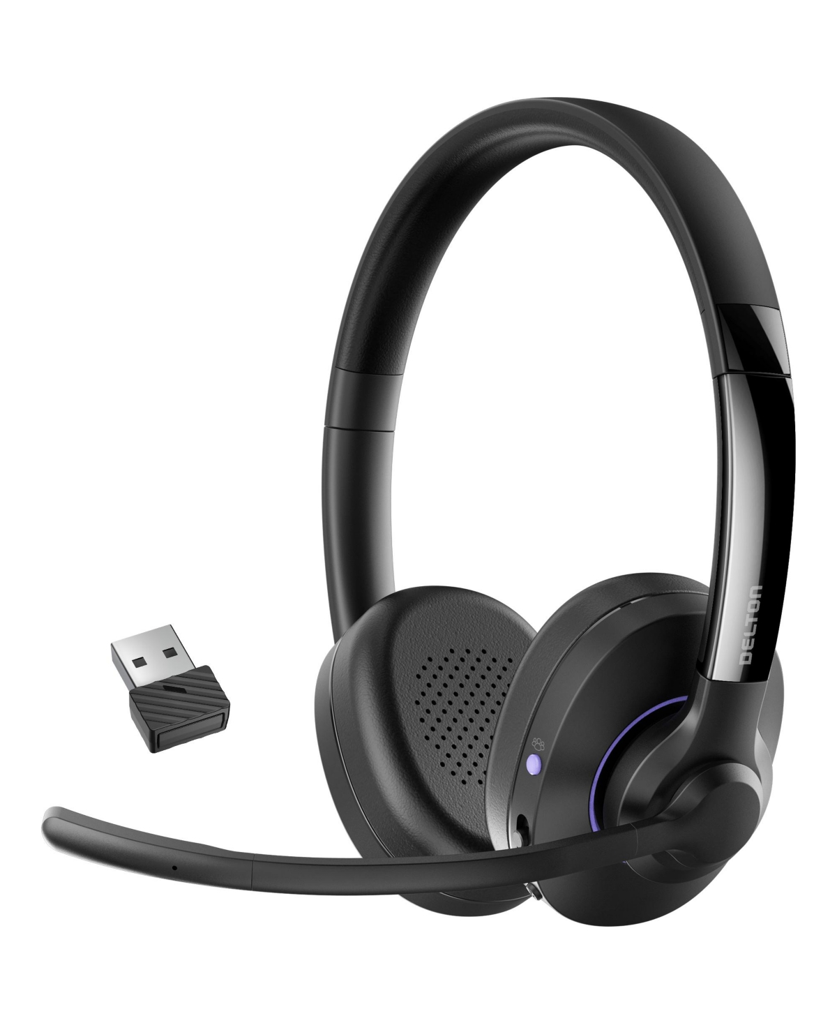 Delton 60X Wireless Headset with Noise Cancelling Microphone for Work  Bluetooth Headset for Calls with Usb Dongle  Specially Designed for Ms Team  Me