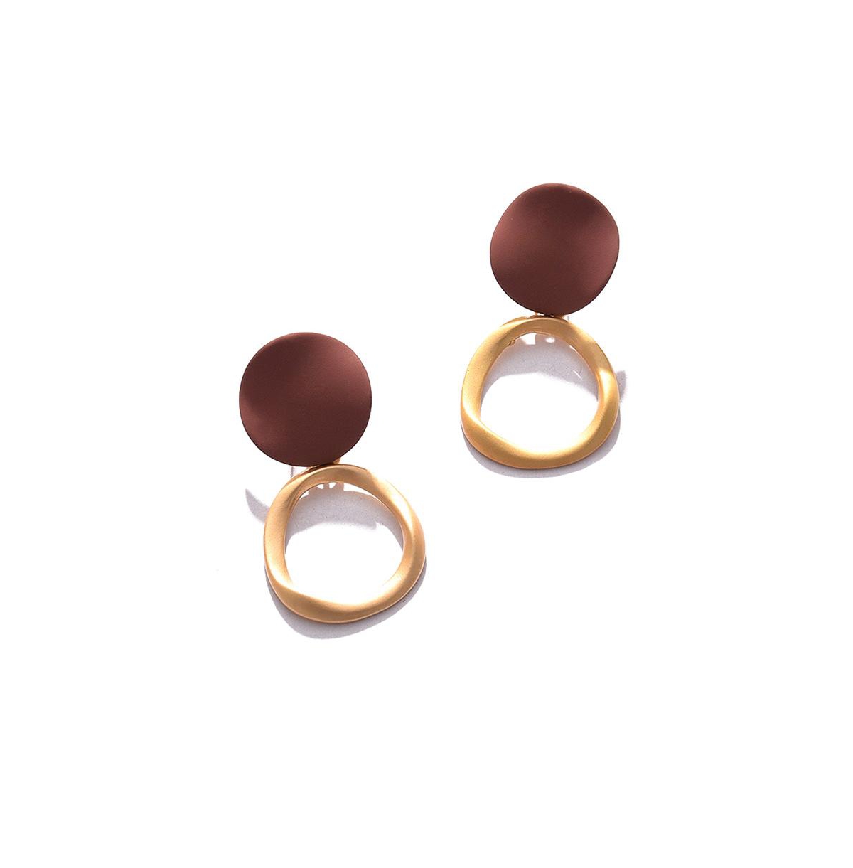 Click here for Sohi Womens Red Colourblock Circular Earrings - Re... prices