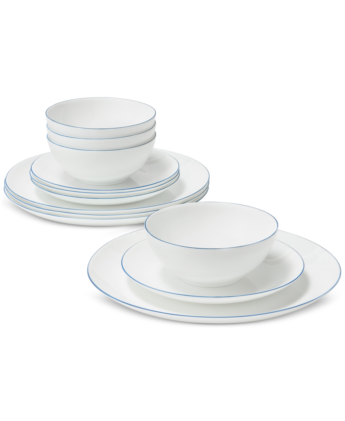 Click here for Arch Studio Opal Glass Blue Rim 12 Pc. Dinnerware... prices