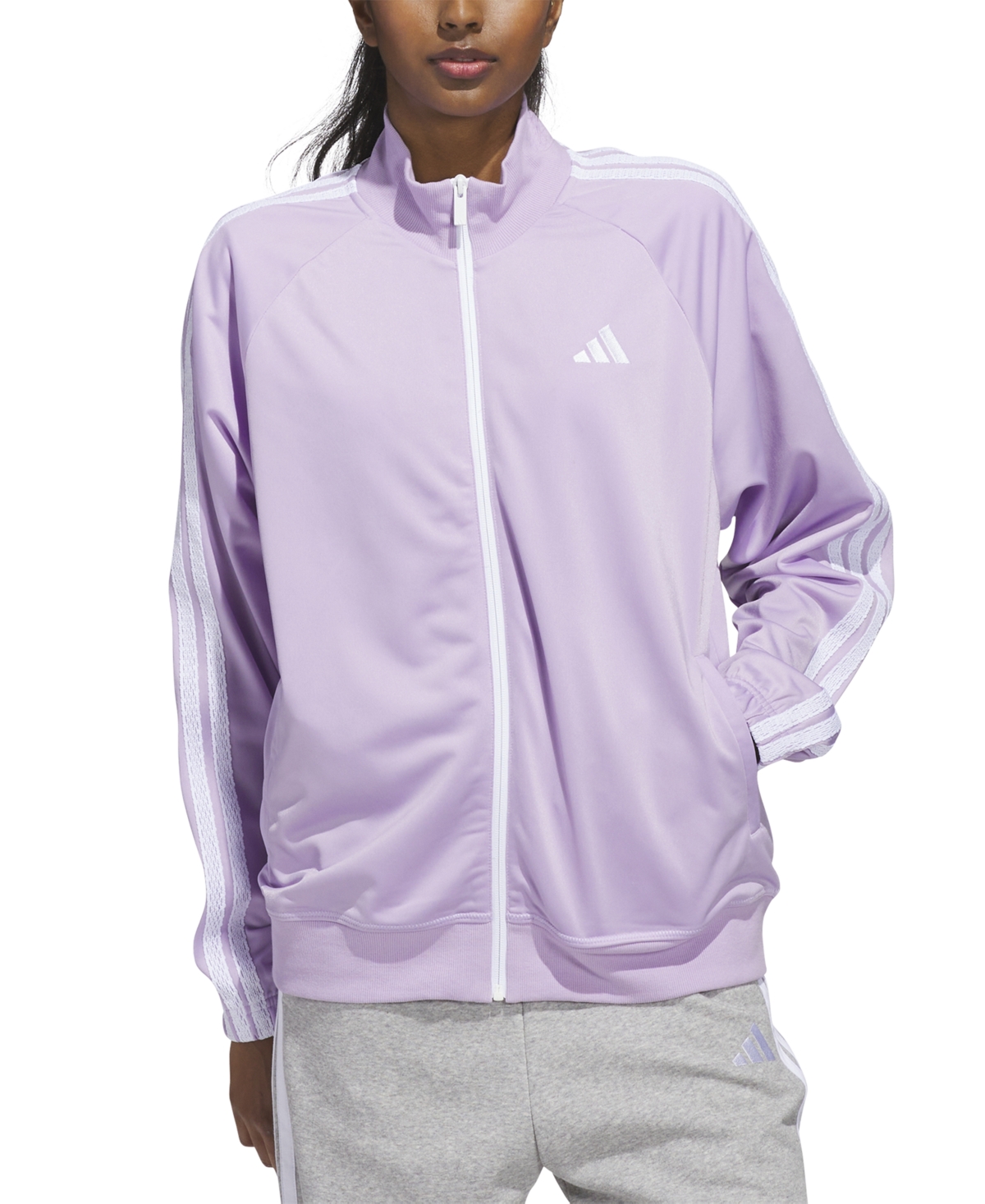 Click here for adidas Womens Zip-Front Long-Sleeve Logo Track Jac... prices