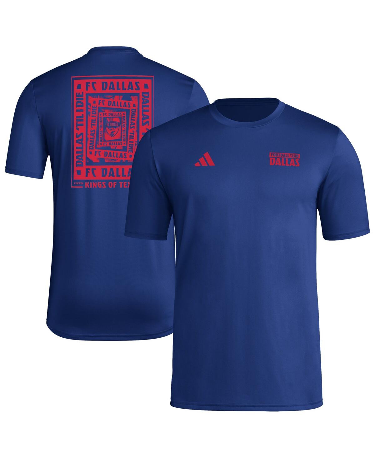 Click here for Adidas Mens Blue Fc Dallas Local Wrap T-Shirt - Bl... prices