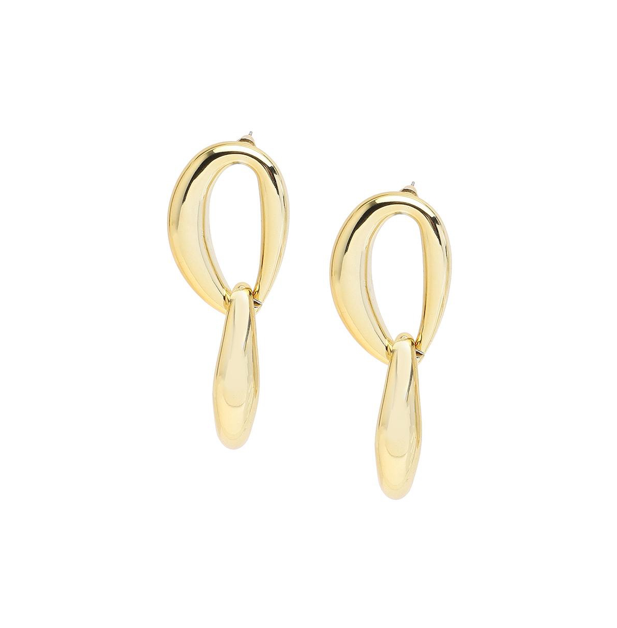 Click here for Sohi Womens White Link Drop Earrings - Gold prices