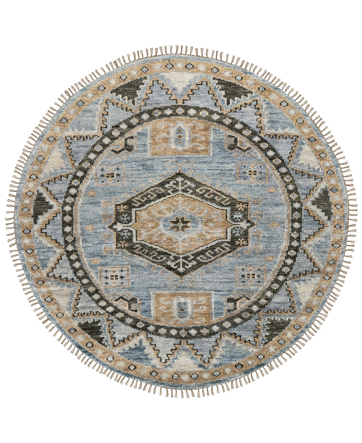 Click here for Feizy Fillmore 6935F 8x8 Round Area Rug - Blue  Gr... prices