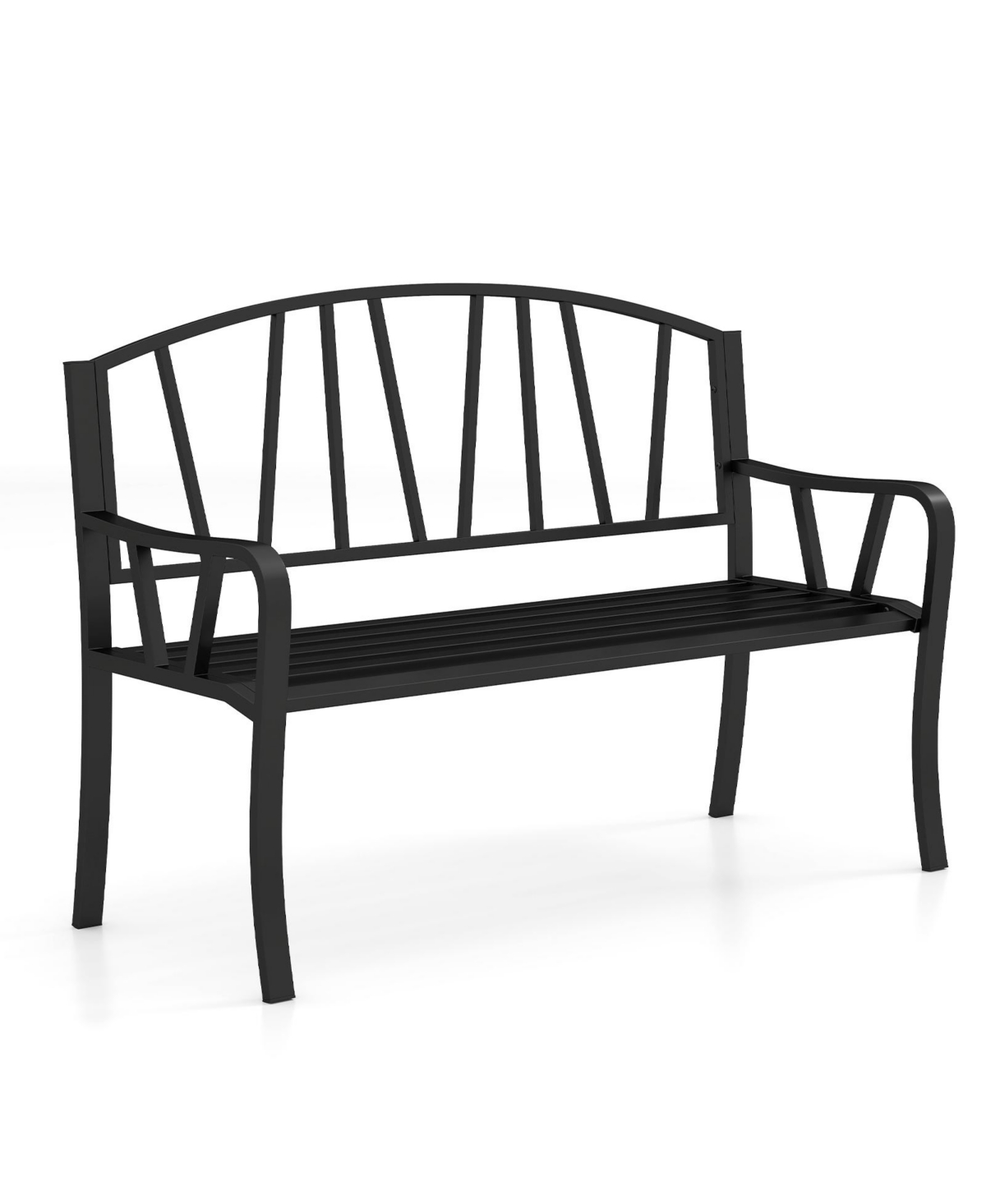 Click here for Gymax 51 Metal Garden Bench Patio Slatted Bench fo... prices