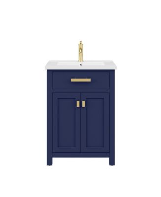Myra 24 in. W Bath Vanity in Monarch Blue Finish with Ceramics ...