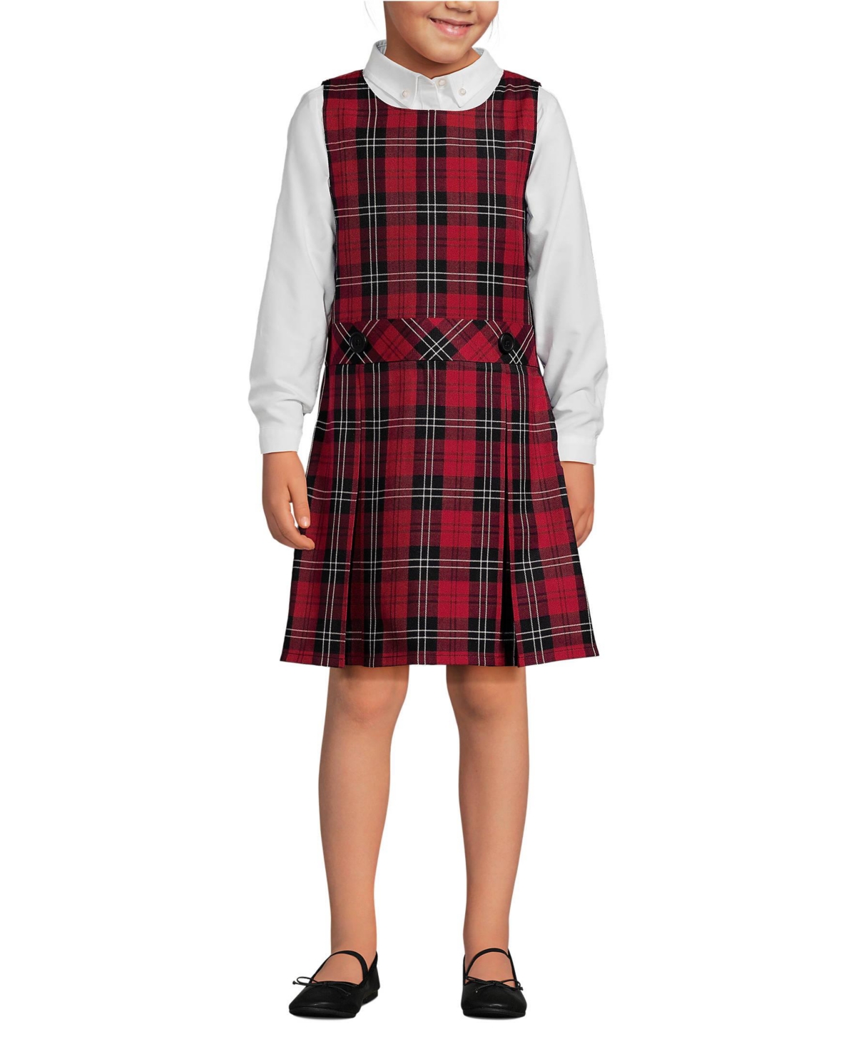 Click here for Lands End School Uniform Girls Plaid Jumper Top of... prices