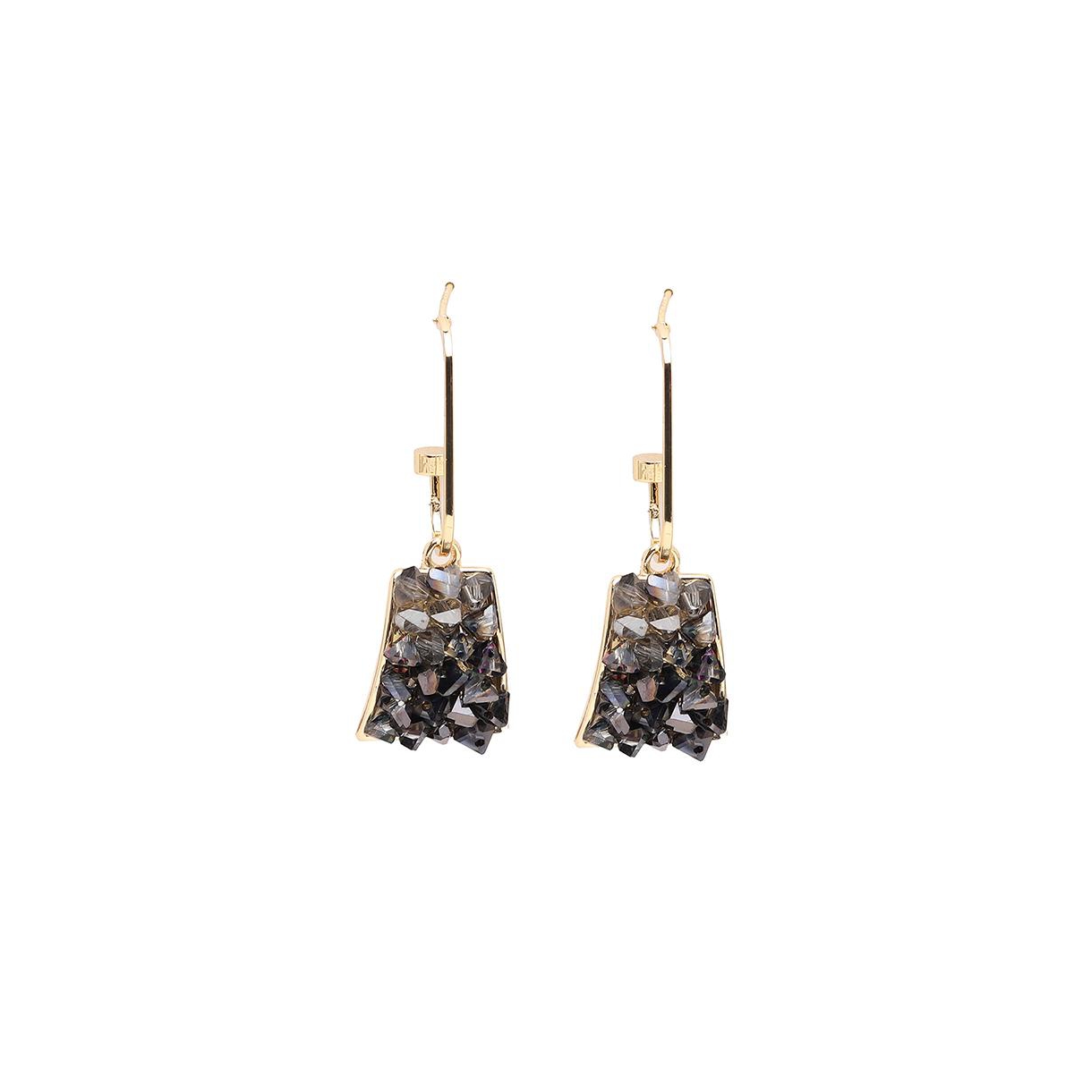 Click here for Sohi Stone Drop Earrings - Black prices