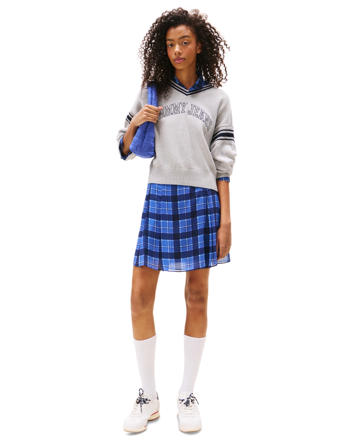 Click here for Tommy Jeans Womens Varsity V-Neck Cotton Sweater -... prices