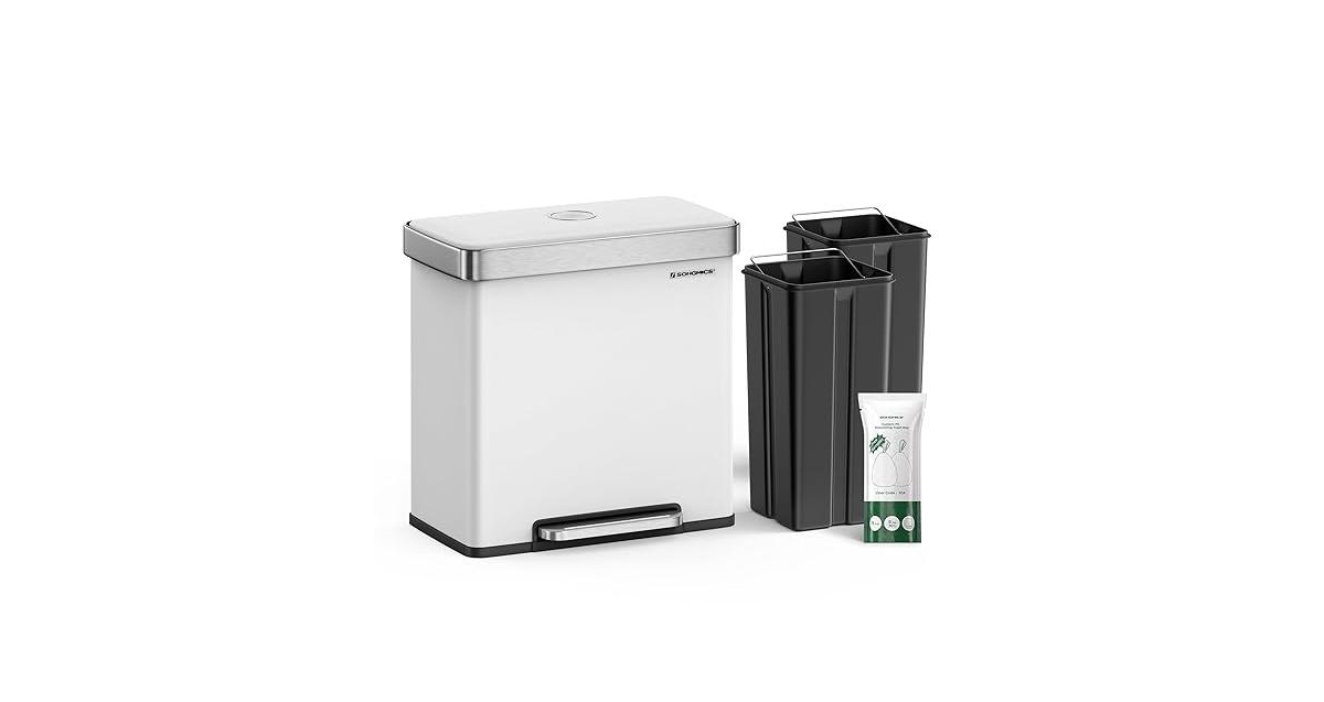 Click here for Songmics Home 16 Gallon Dual Compartment Trash Can... prices