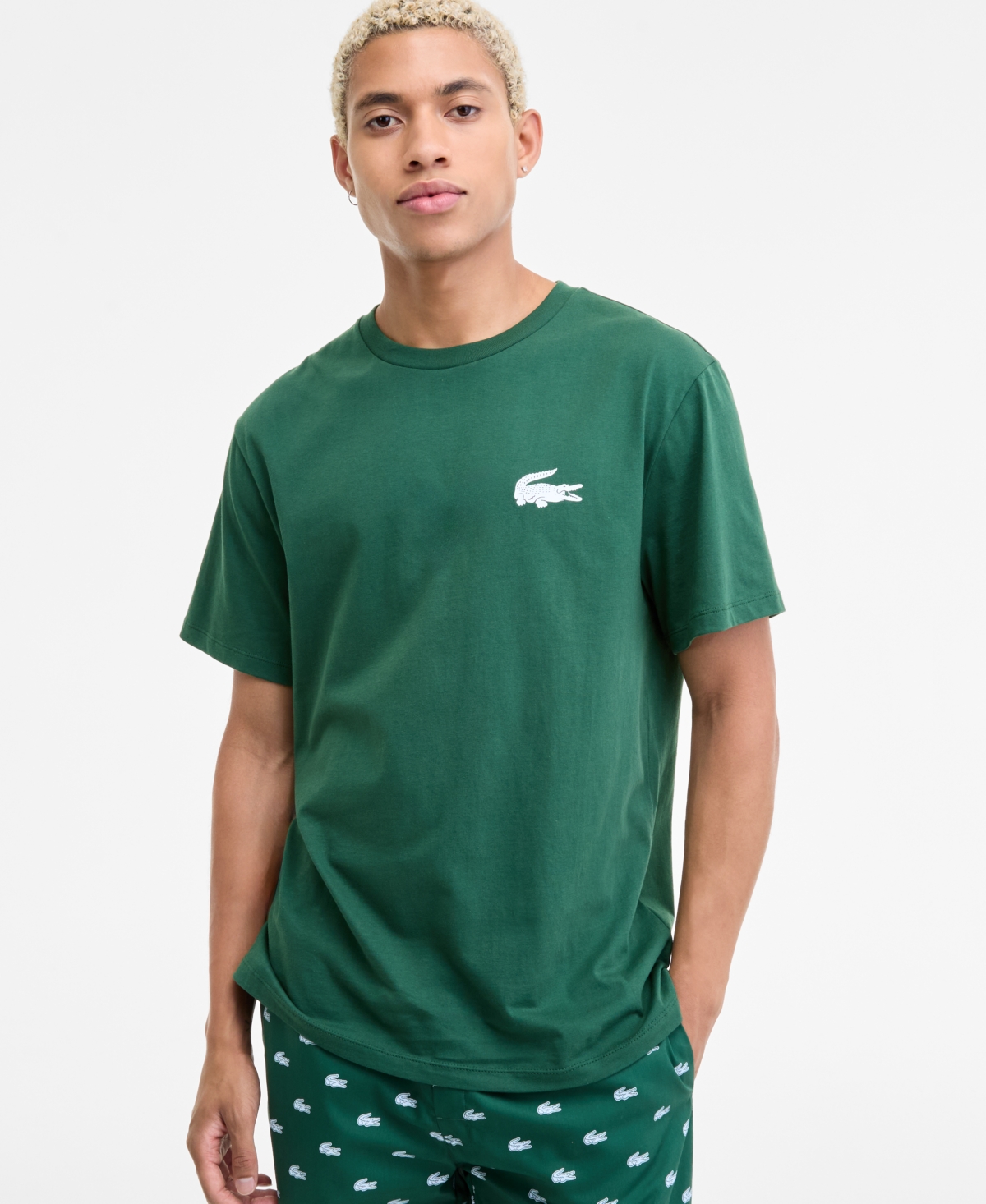 Click here for Lacoste Mens Loungewear Sleep T-Shirt - Green prices