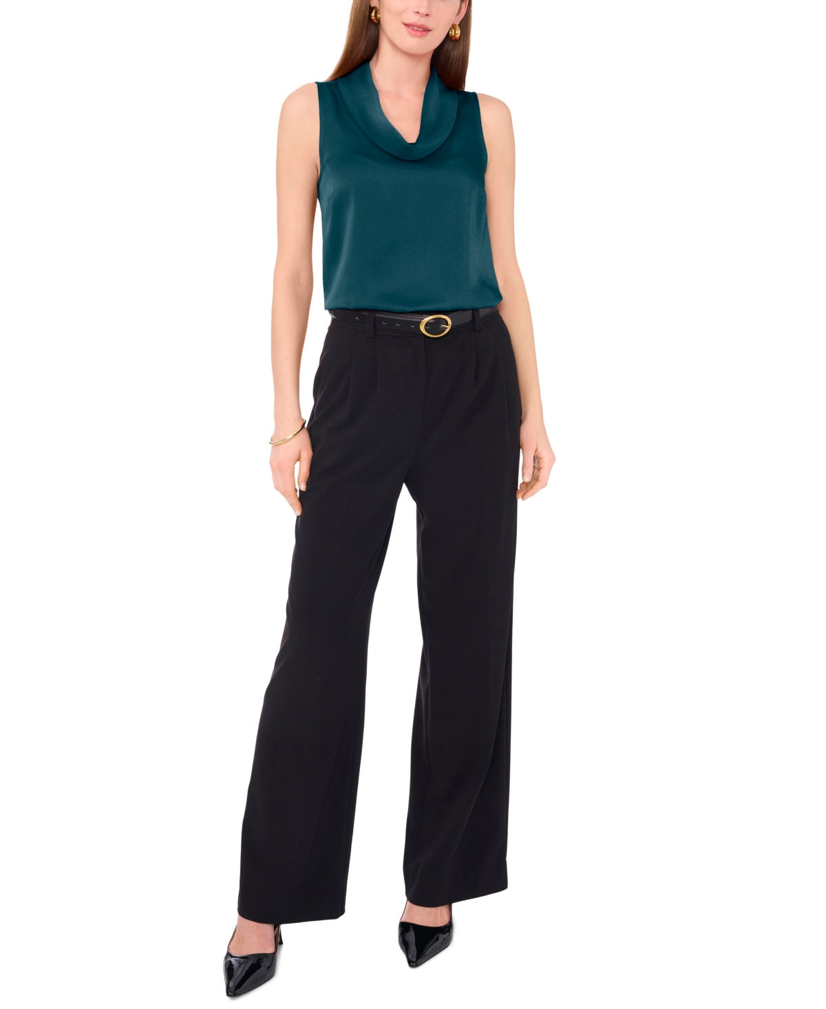 Click here for Vince Camuto Womens Sleeveless Cowl Neck Top - Dee... prices