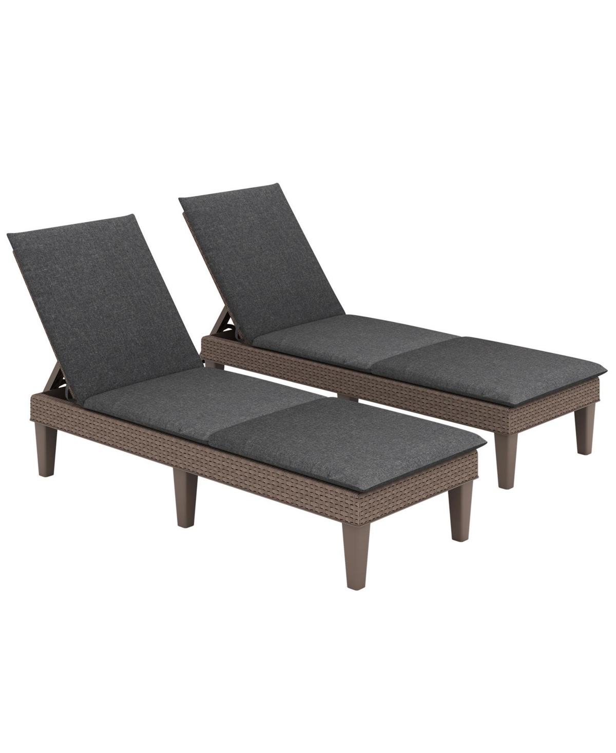 Click here for Gymax 2PCS Patio Lounge Chair Recliner Chair w/ 3-... prices