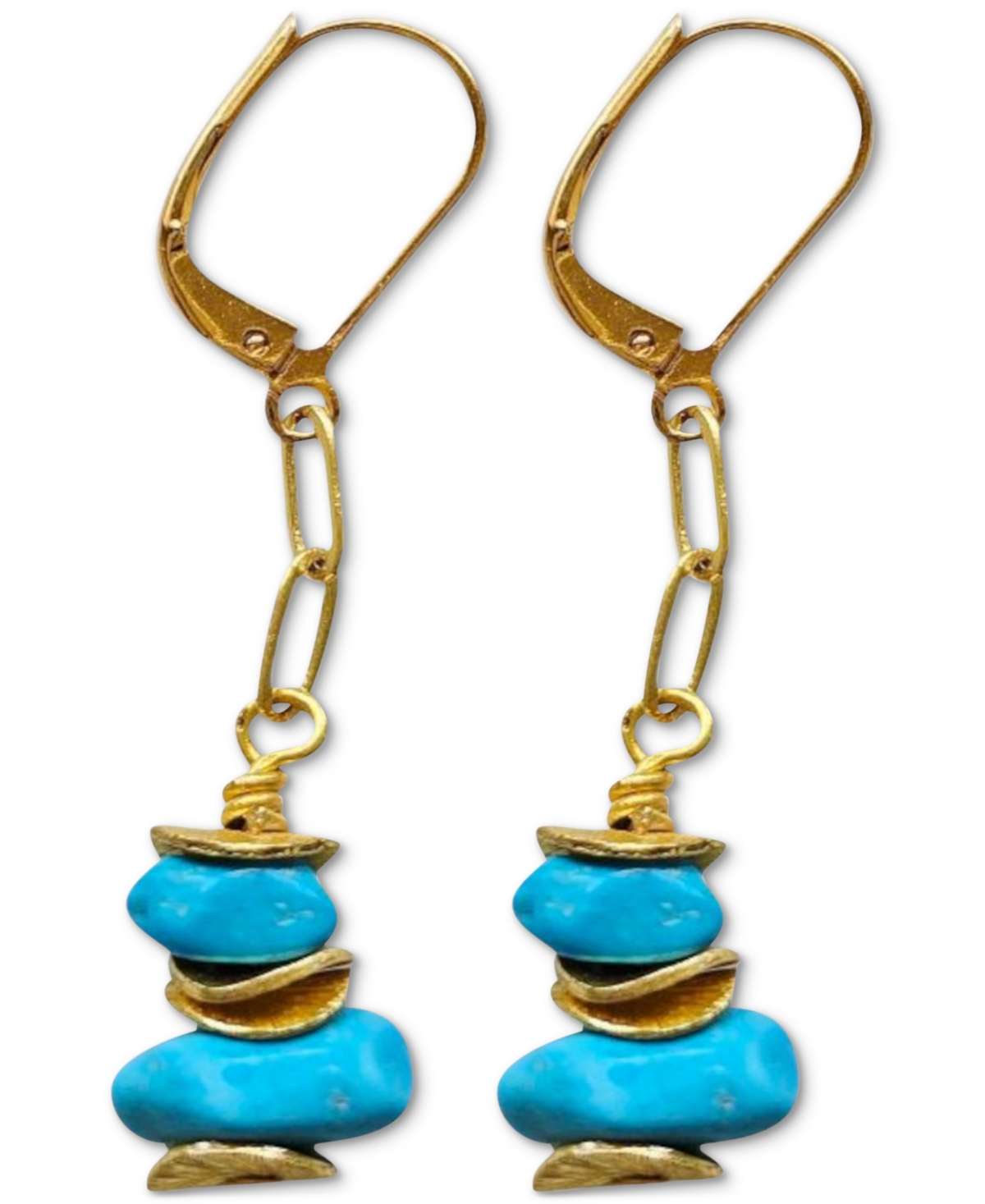 Click here for Minu Jewels Turquoise Linear Drop Earrings - Turqu... prices
