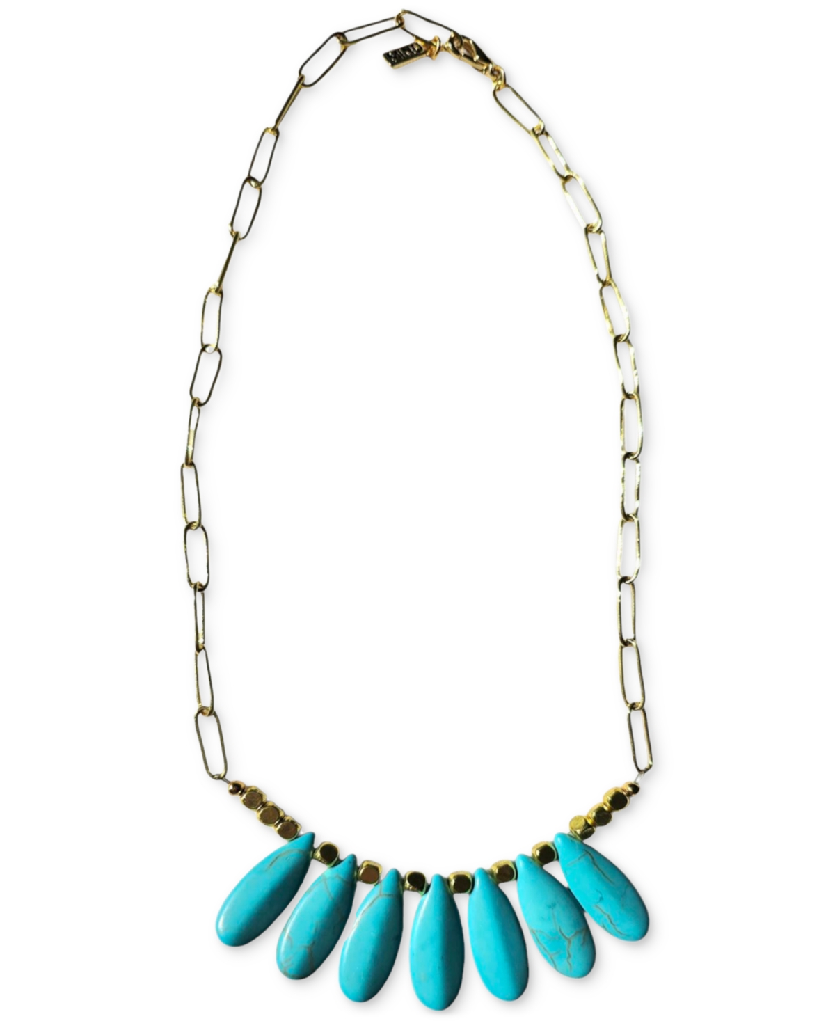 Click here for Minu Jewels Gold-Tone Turquoise Statement Necklace... prices