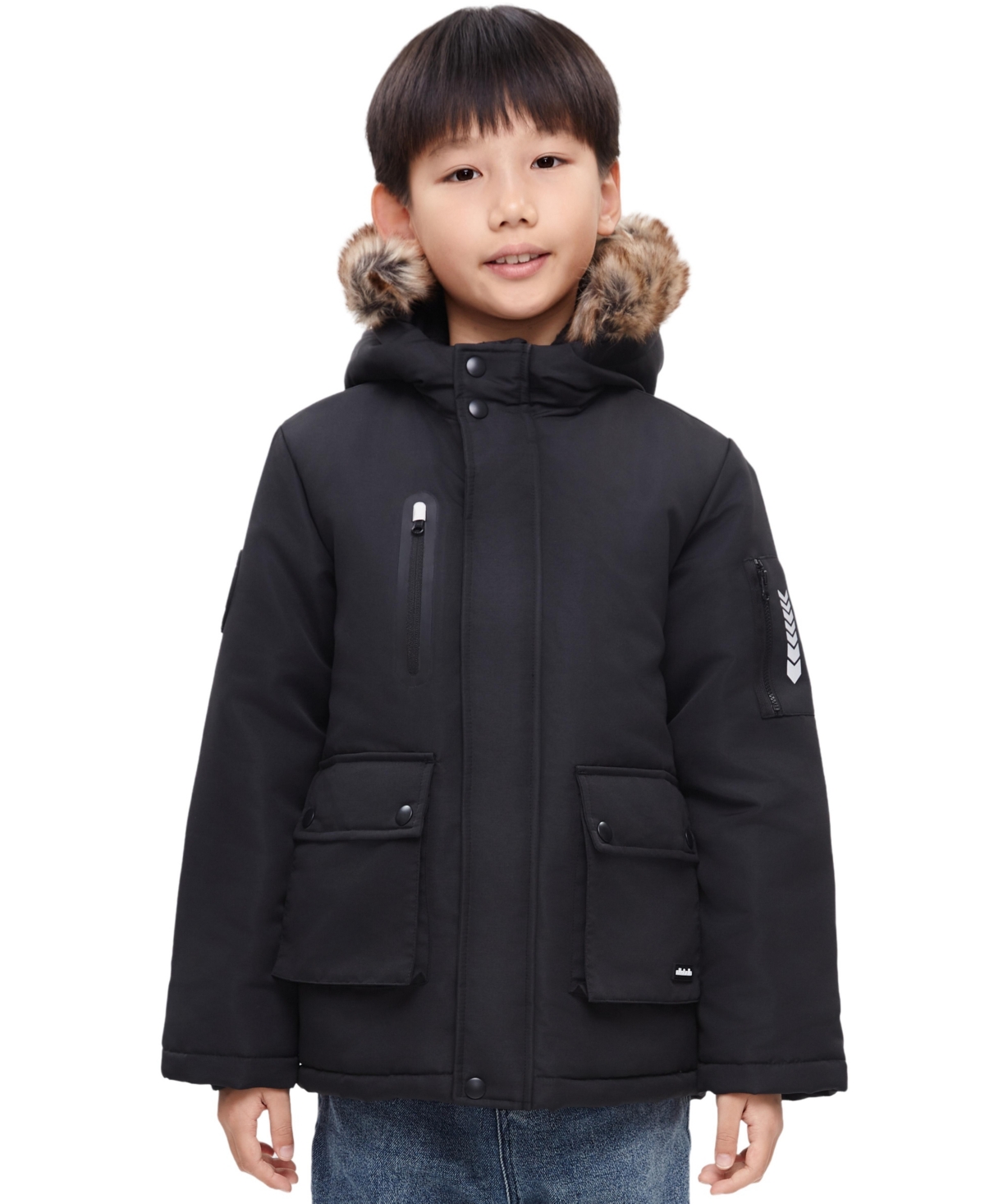 Click here for Rokka&Rolla Boys Parka Jacket with Lined Hood - Bl... prices