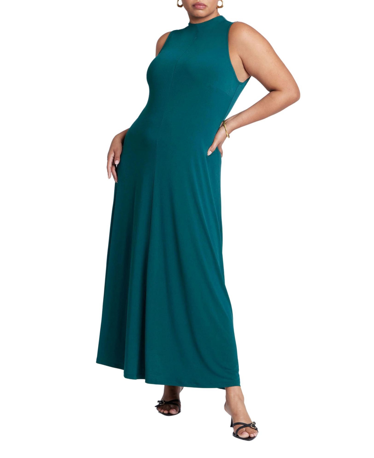 Click here for Eloquii Womens Mock Sleeveless Maxi Dress - Botani... prices