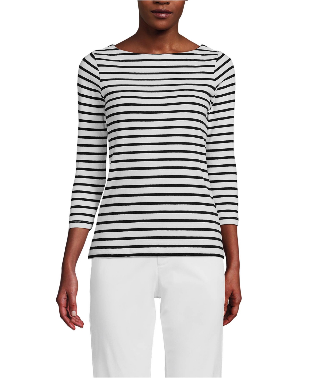 Click here for Lands End Womens Mariner Jersey Boatneck Top - Oys... prices