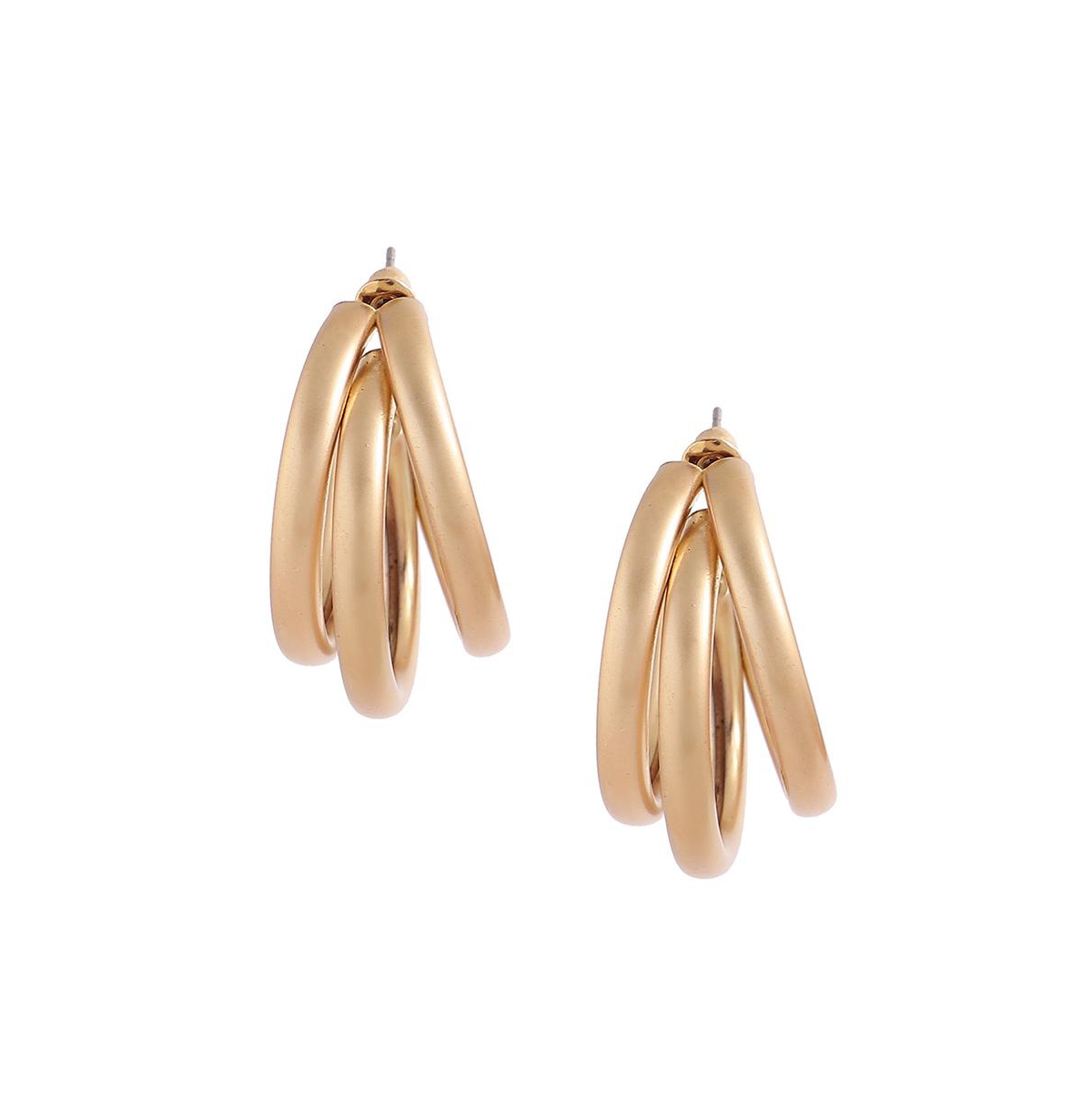 Click here for Sohi Womens Overlap Hoop Earrings - Gold prices