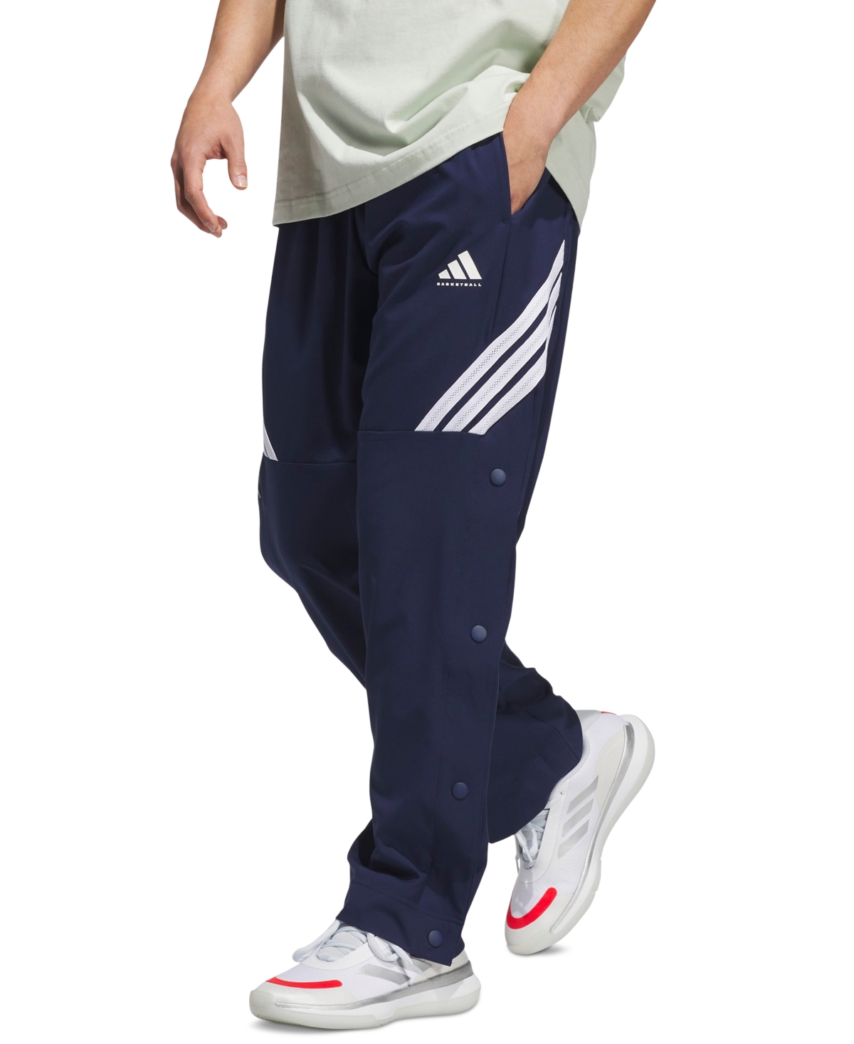 Click here for adidas Mens Three-Stripe Woven Snap Pants - Team N... prices
