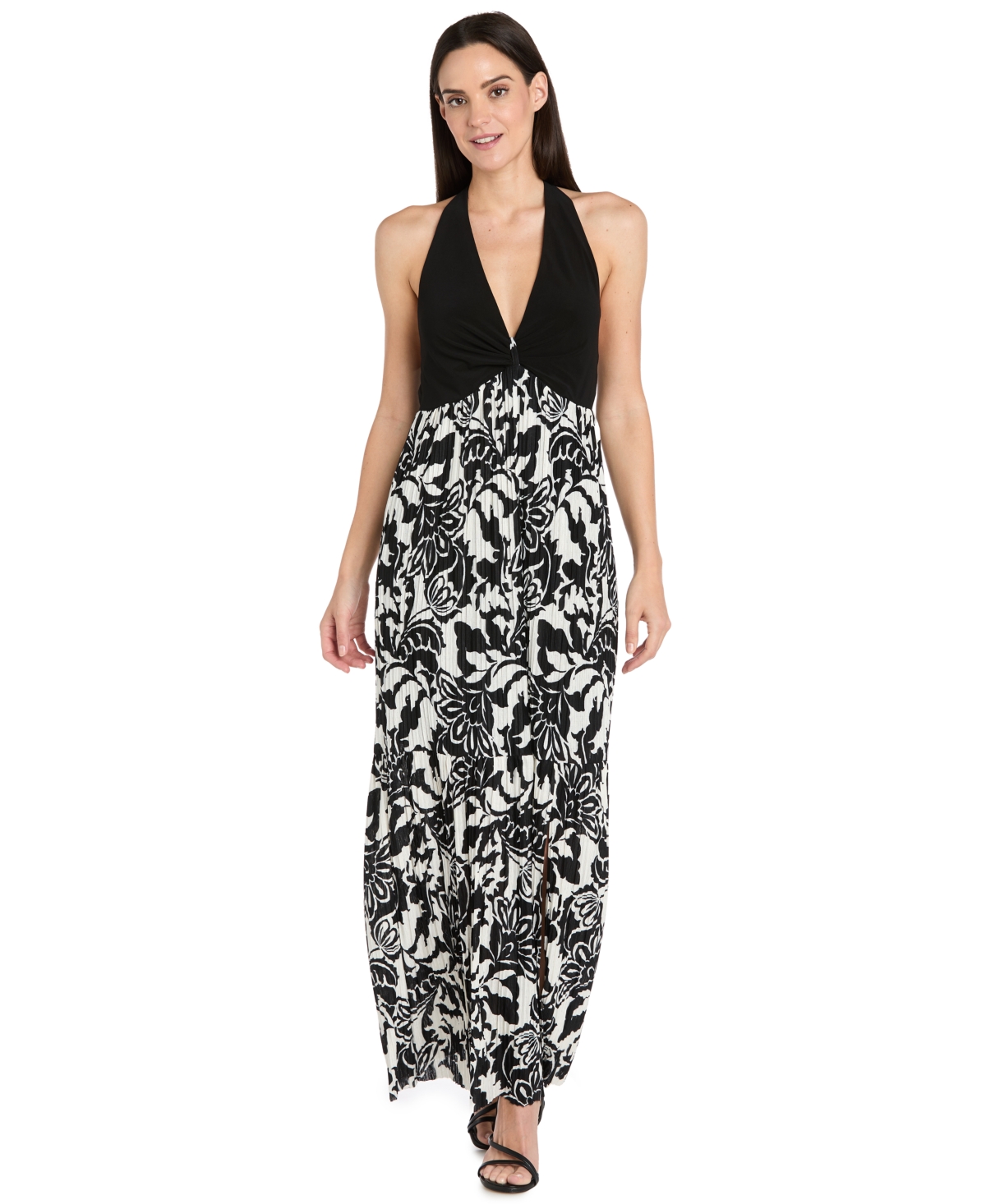 Click here for R & M Richards Womens Printed Halter Maxi Dress -... prices