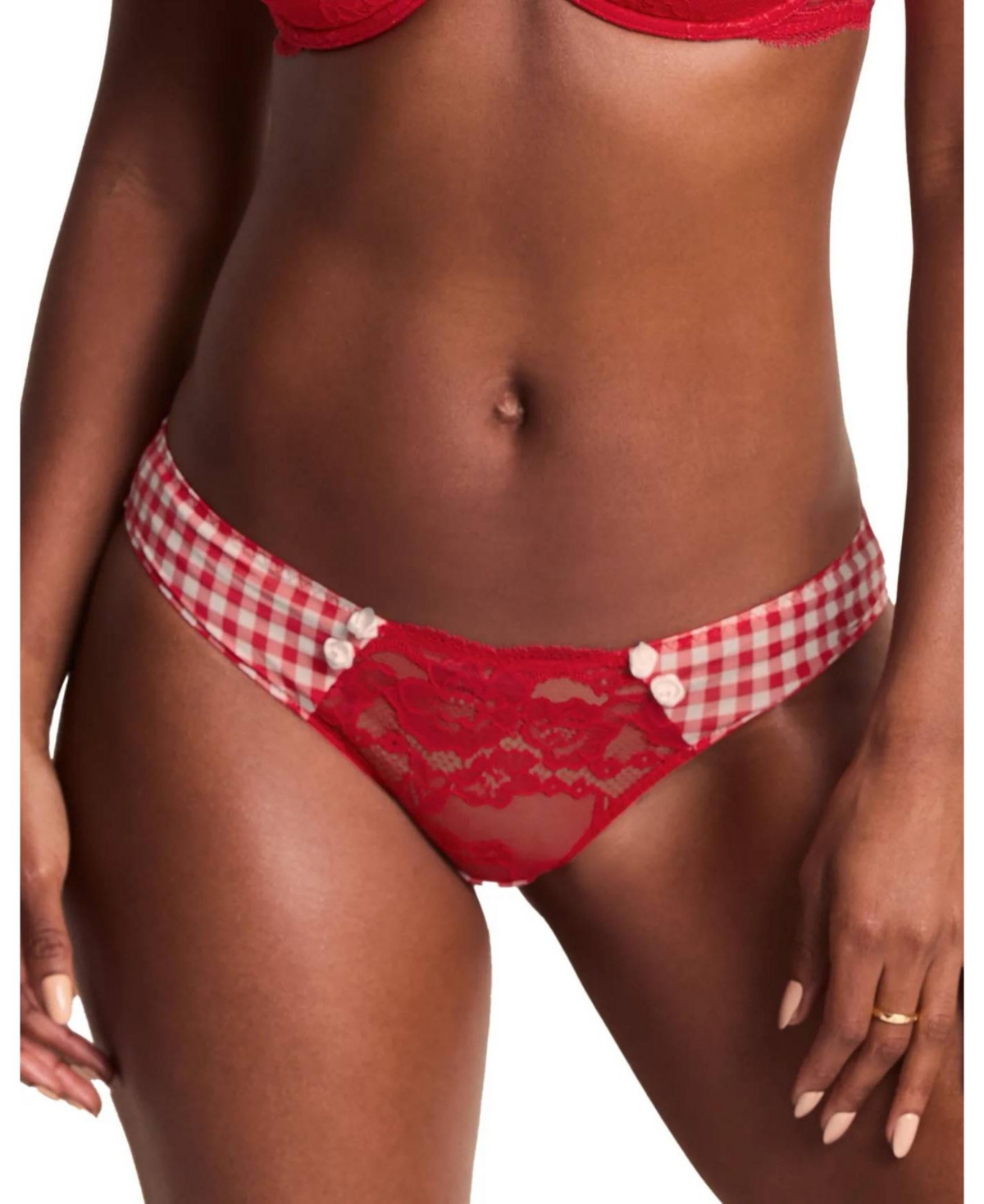 Click here for Adore Me Womens Gretl Bikini Panty - Plaid pink prices