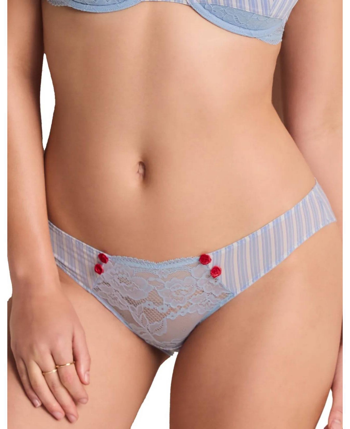 Click here for Adore Me Womens Gretl Bikini Panty - Stripe blue prices