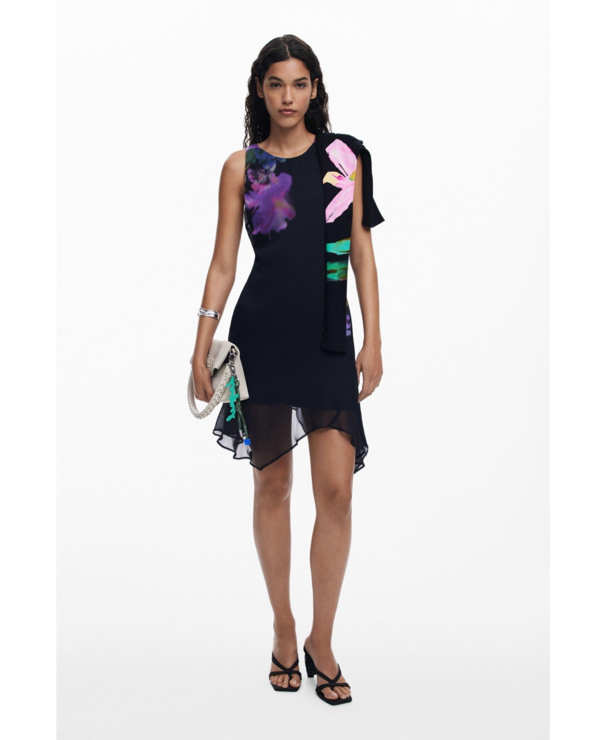 Click here for Desigual Womens Floral tunic dress - Black prices