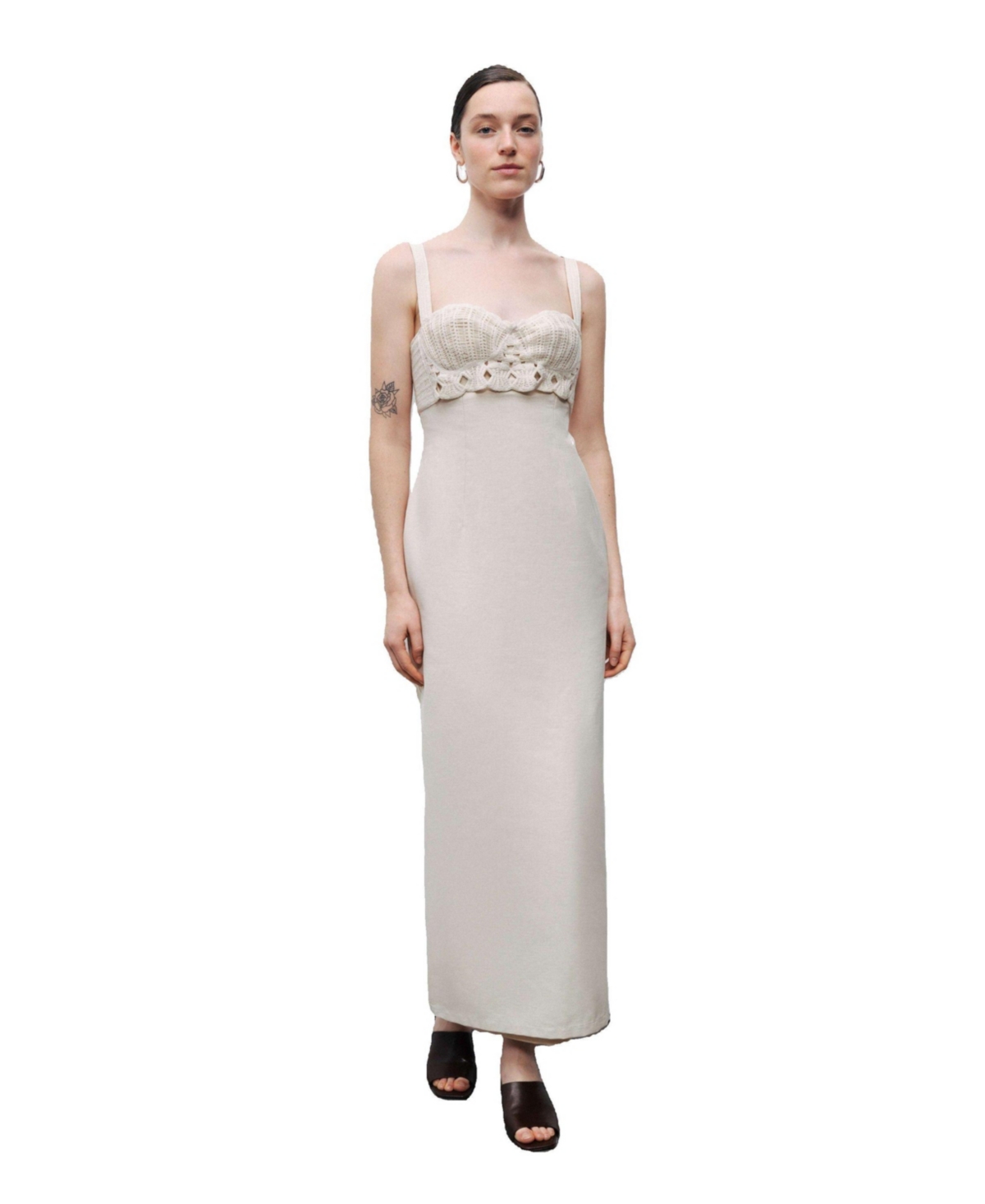 Click here for Nocturne Womens Linen Brode Detailed Sweetheart Ma... prices