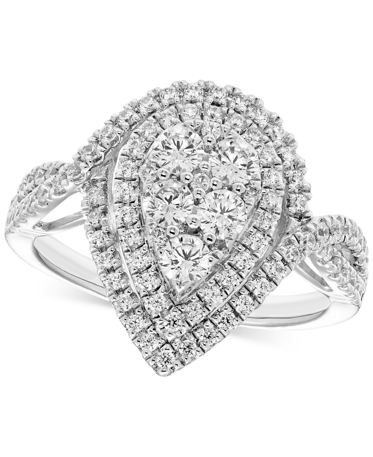 Click here for Diamond Pear Halo Cluster Ring (1 ct. t.w.) in 10k... prices