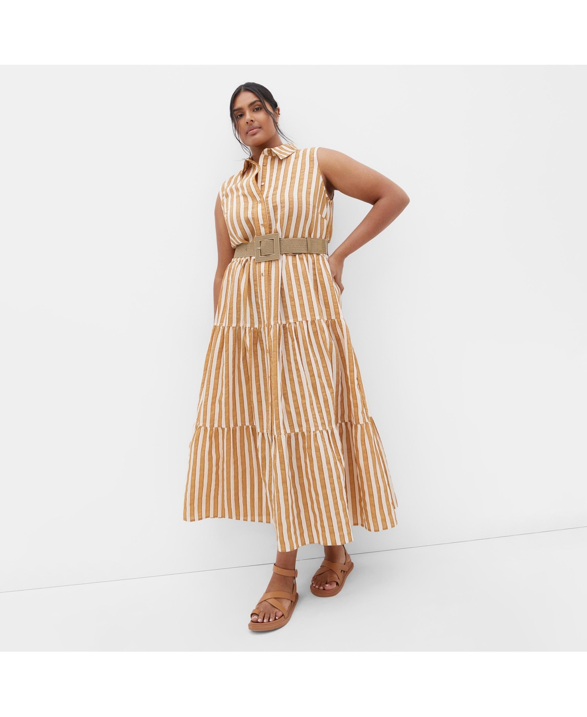 Click here for City Chic Plus Size Clean Lines Dress - Terracotta... prices