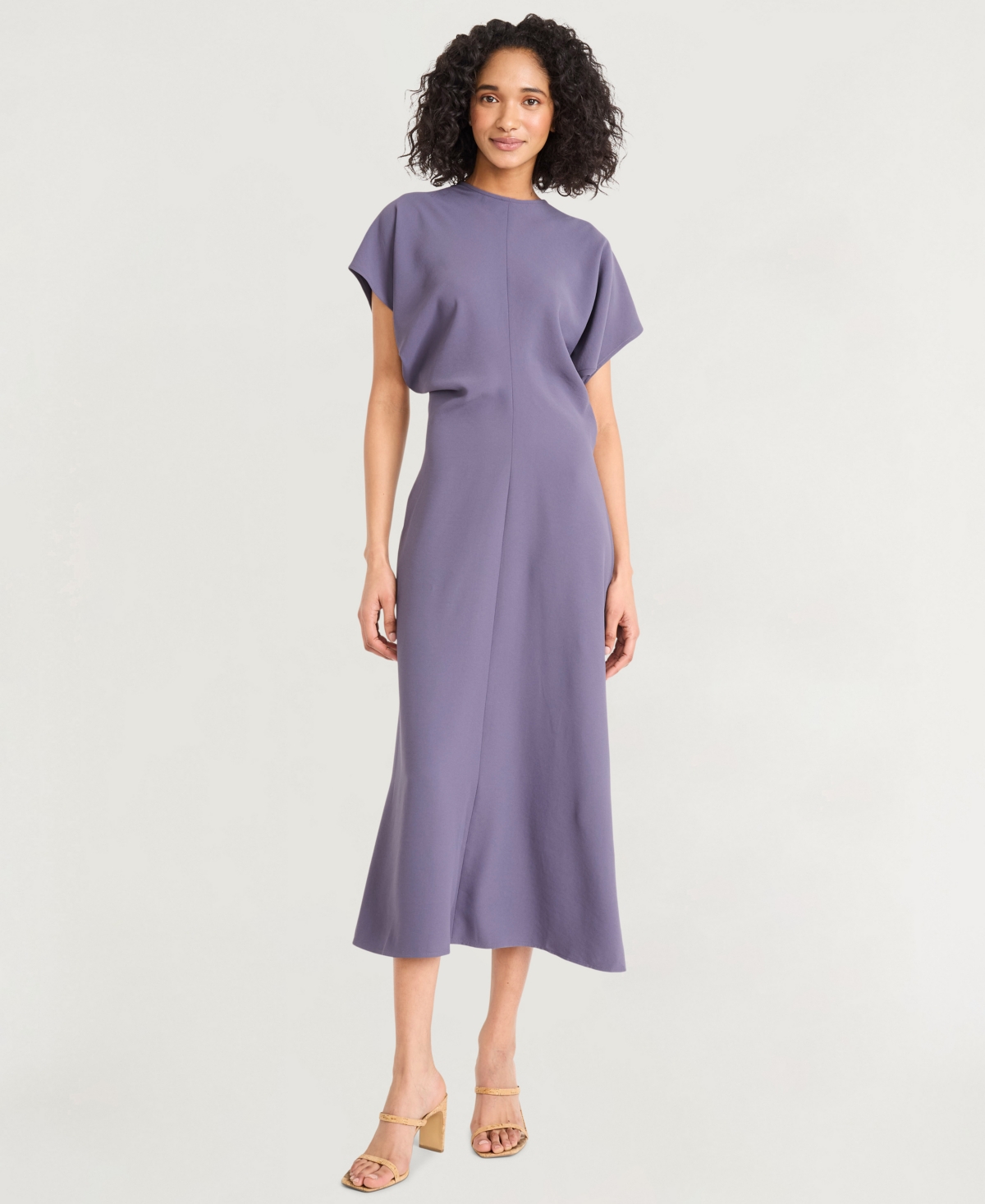 Click here for Luxely Womens Draped Dolman-Sleeve Midi Dress - Gr... prices