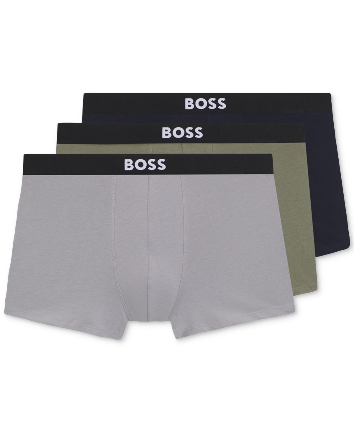 Click here for Boss by Hugo Boss Mens 3-Pack Icon Logo Trunks - G... prices