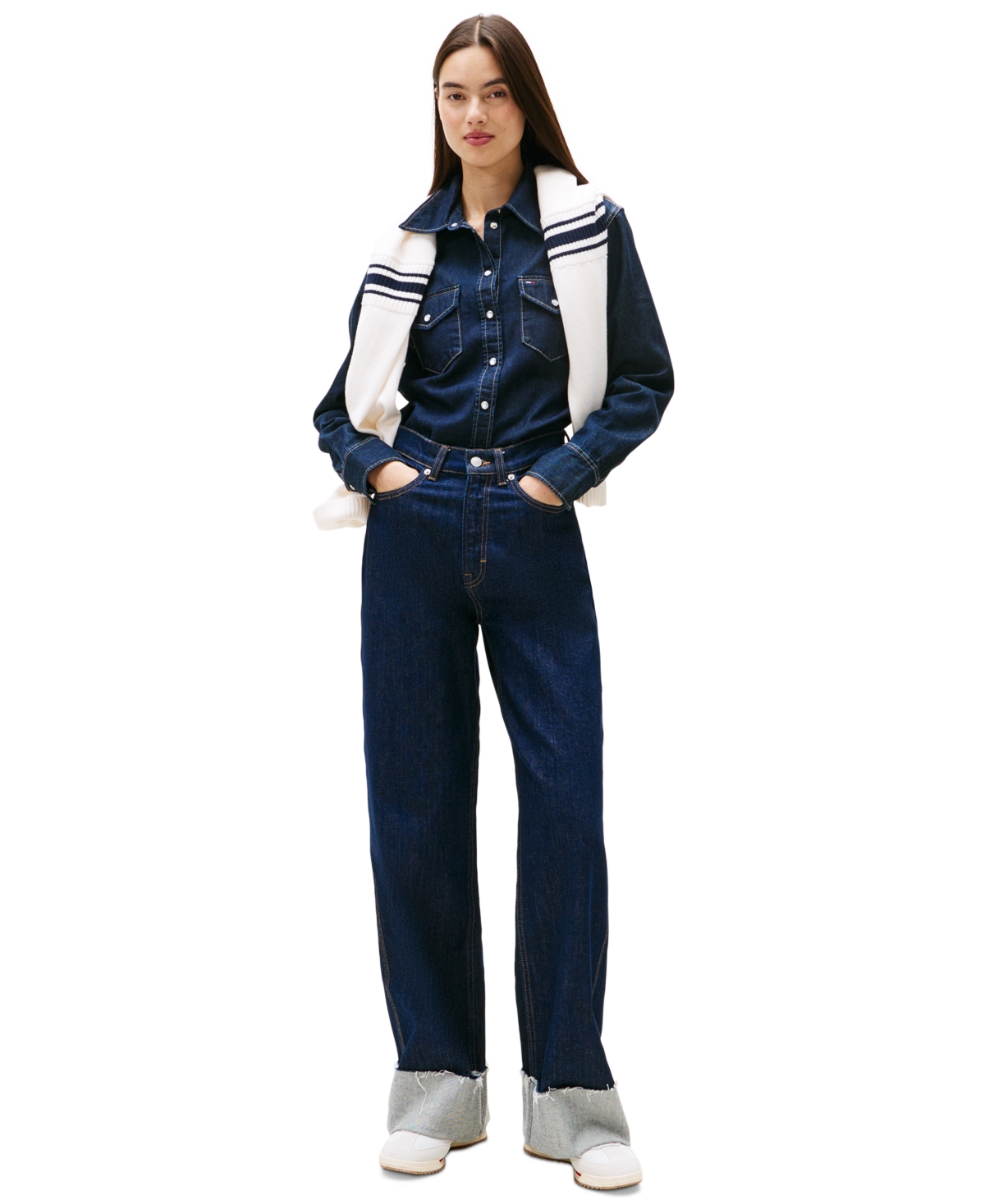 Click here for Tommy Jeans Claire High Rise Cuffed Wide-Leg Jeans... prices