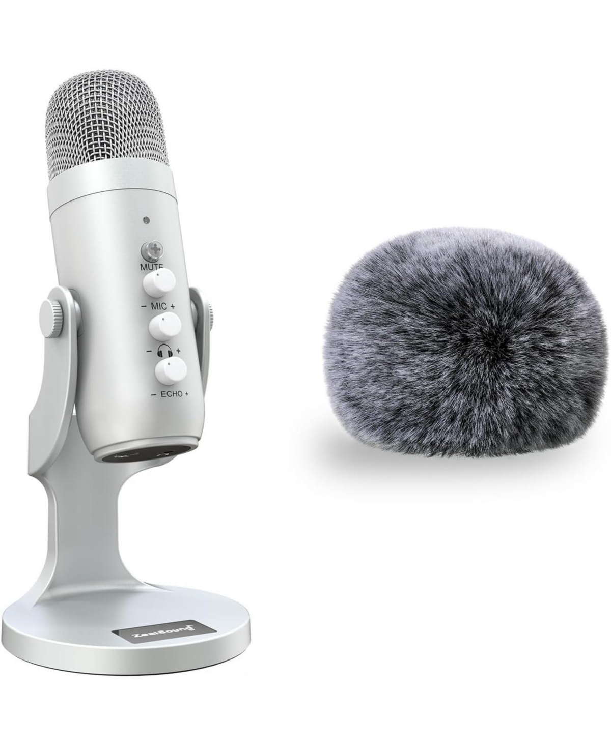 Click here for ZealSound Usb Microphone k66s Silver and Furry Win... prices