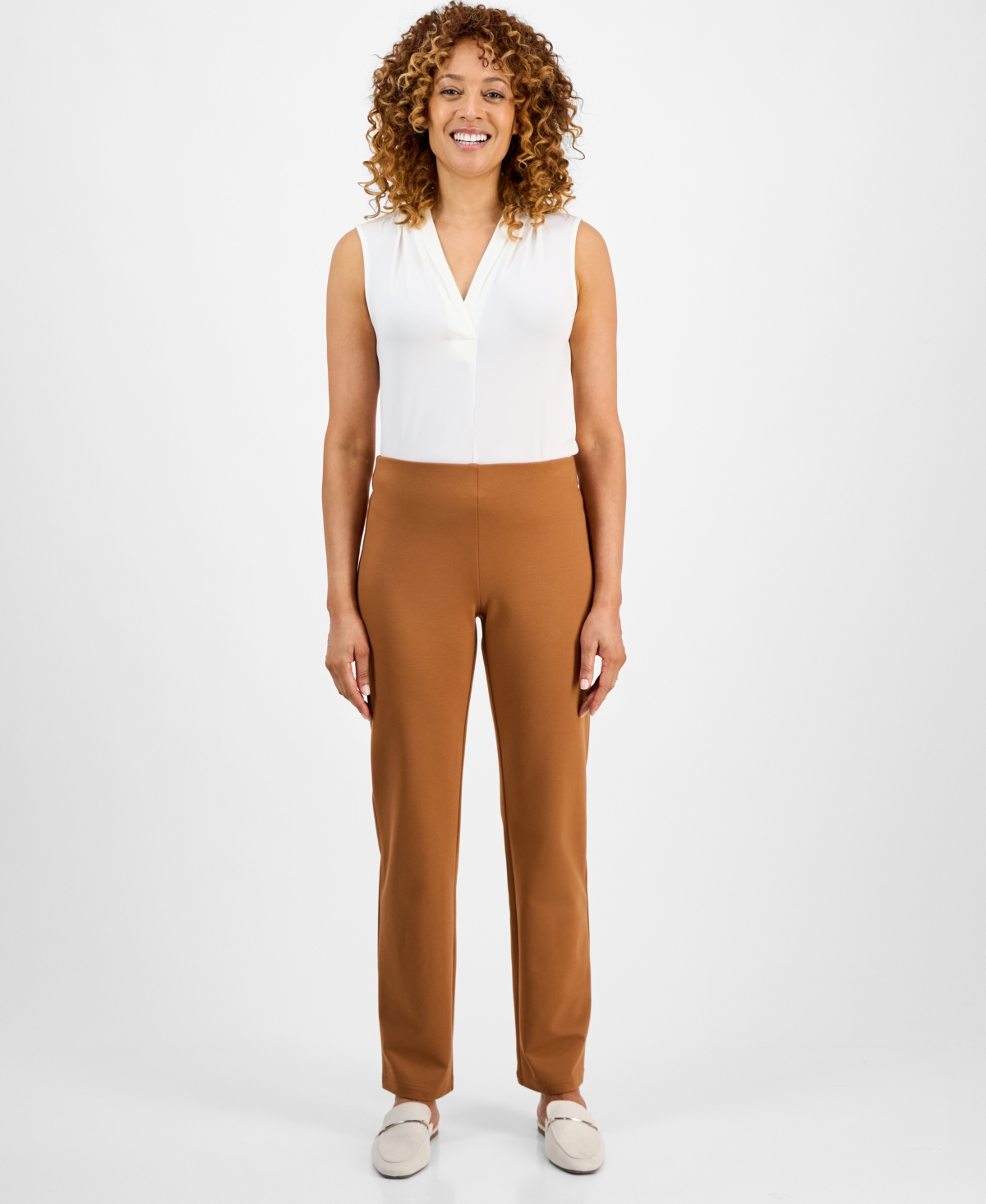 Click here for Jm Collection Petite Pull-On Ponte-Knit Pants  Cre... prices
