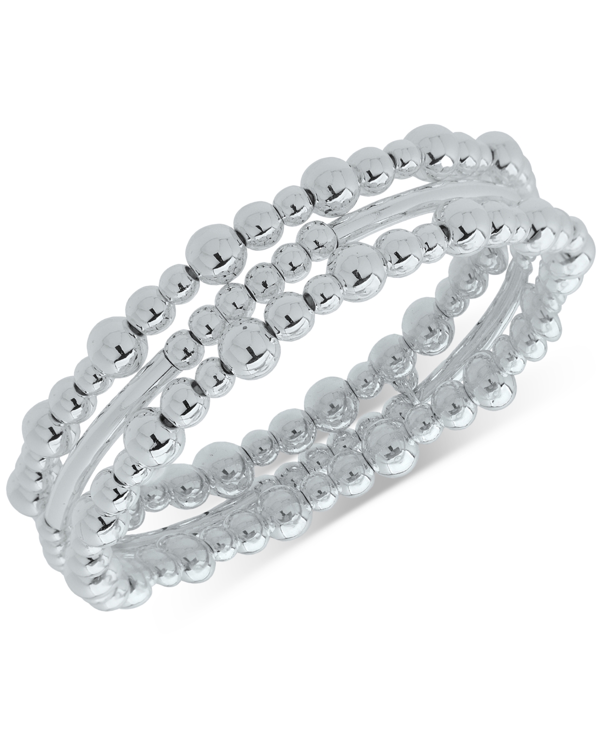 Click here for Nine West 3-Pc. Set Beaded Stretch Bracelets - Sil... prices