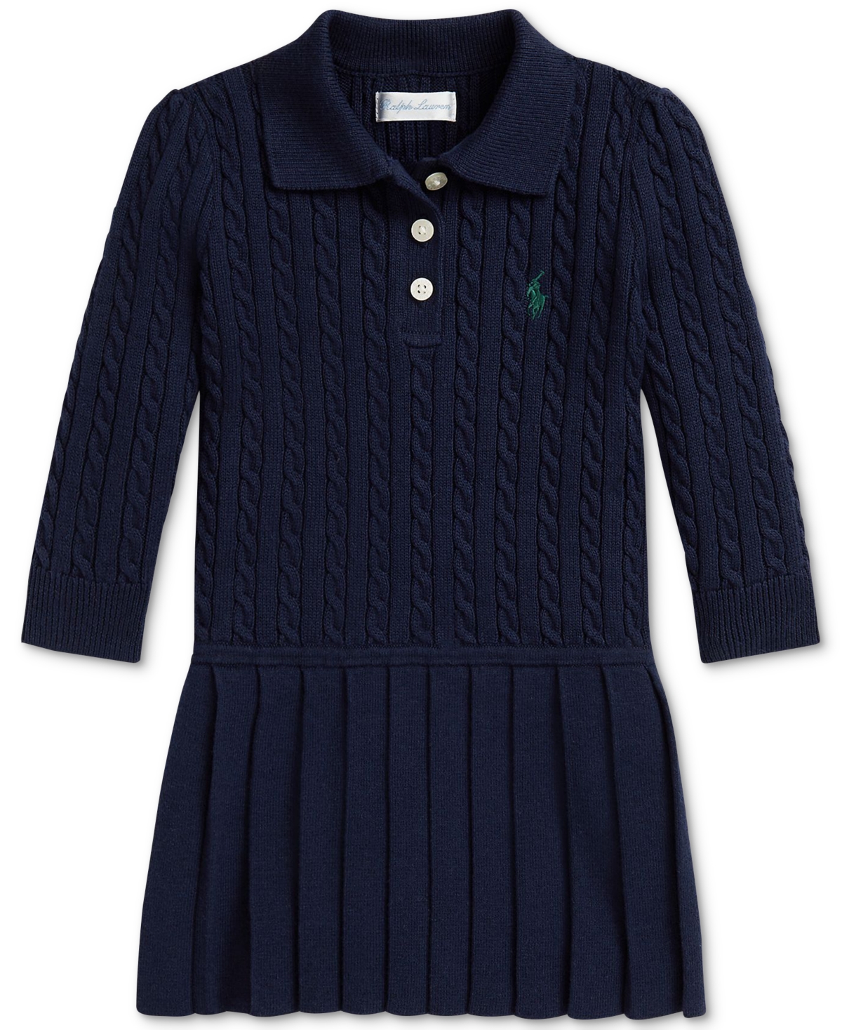 Click here for Polo Ralph Lauren Baby Girls Cable-Knit Sweater Dr... prices