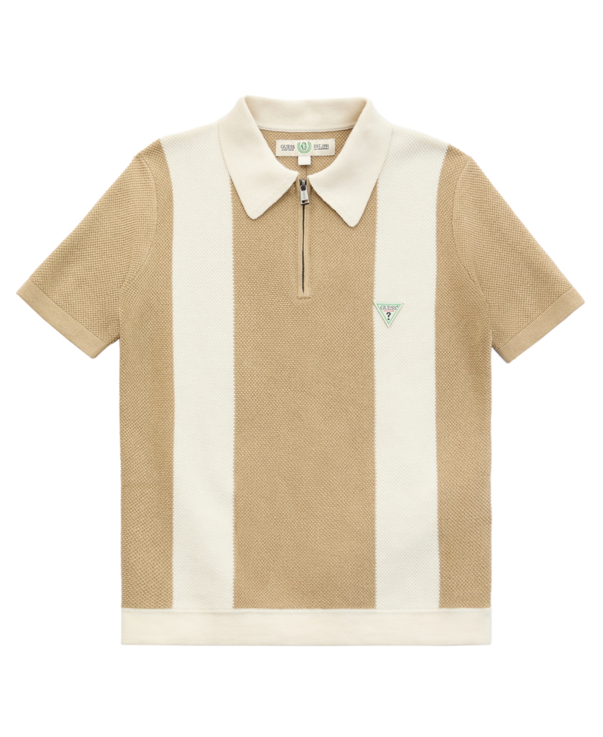 Click here for Guess Big Boys Stripe Quarter Zip Polo Shirt - Bei... prices