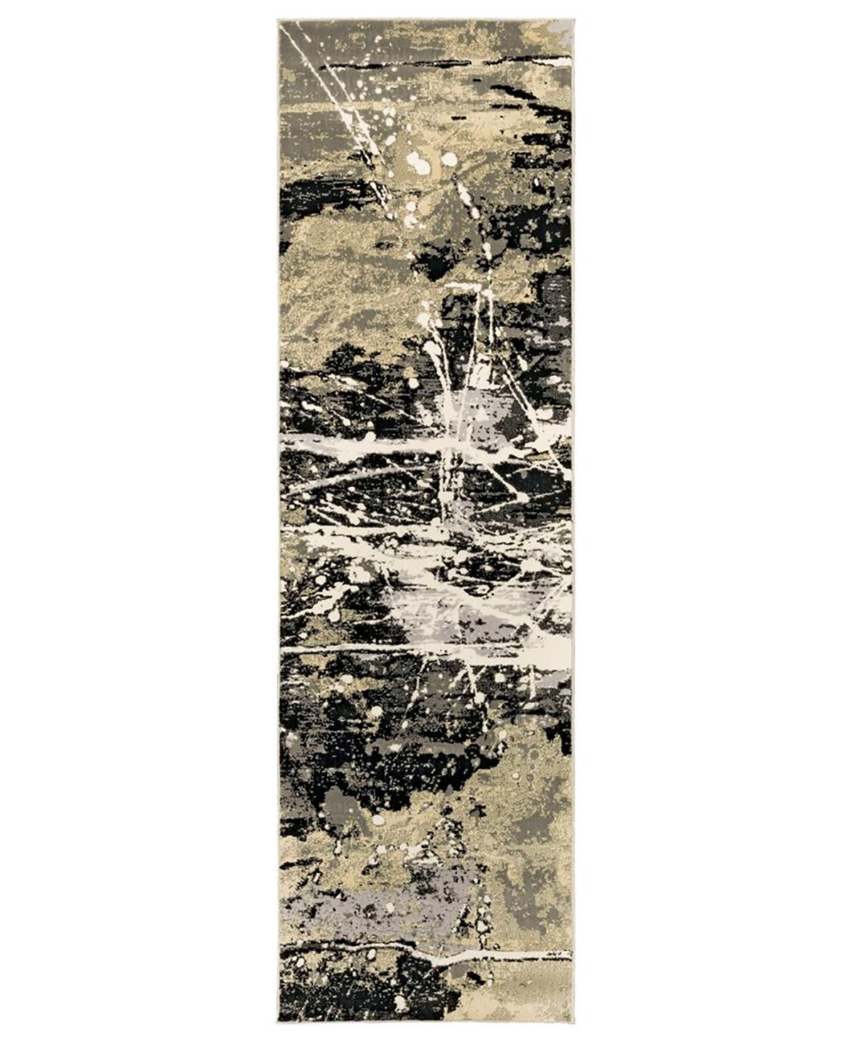Oriental Weavers Bowen 109E2 23 x 76 Runner Rug - Black/Gold