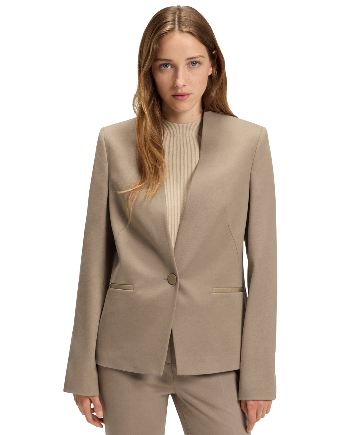 Click here for Boss by Hugo Boss Womens Collarless Regular-Fit Bl... prices