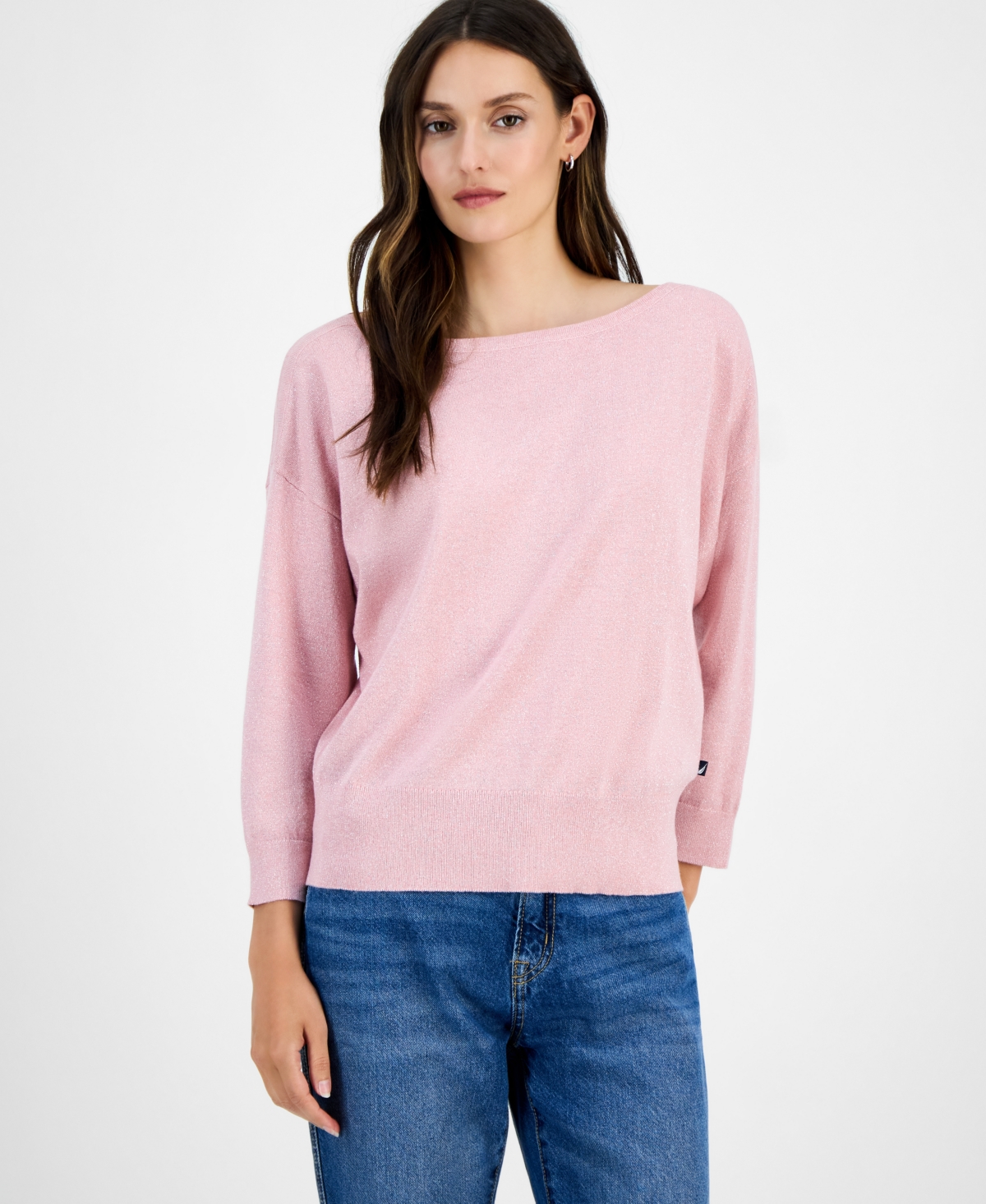 Click here for Nautica Jeans Womens Boat-Neck Dolman Shimmer Swea... prices